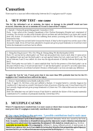 Tort law L4 - Omissions - Lecture 4 5 Omissions (nonfeasance) Summary ...