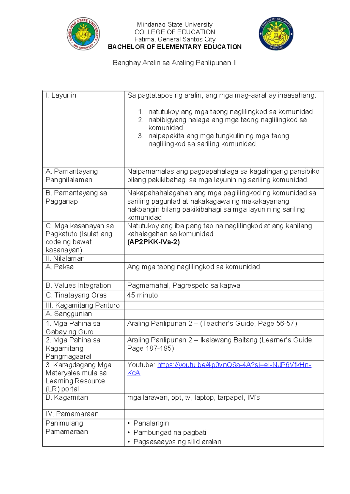 Araling Panlipunan - Layunin Sa pagtatapos ng aralin, ang mga mag-aaral ay inaasahang: natutukoy ...