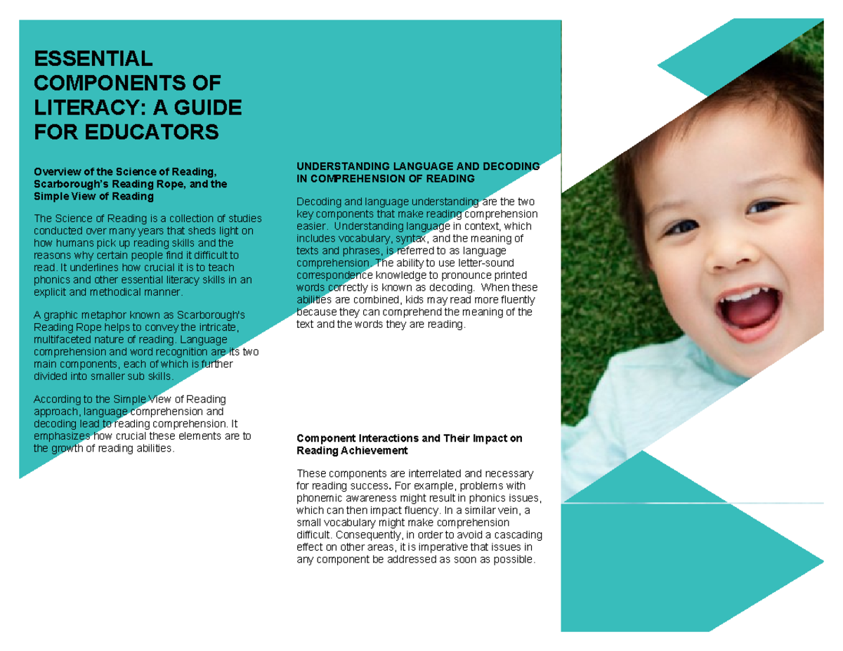 Research based instruction - ESSENTIAL COMPONENTS OF LITERACY: A GUIDE ...