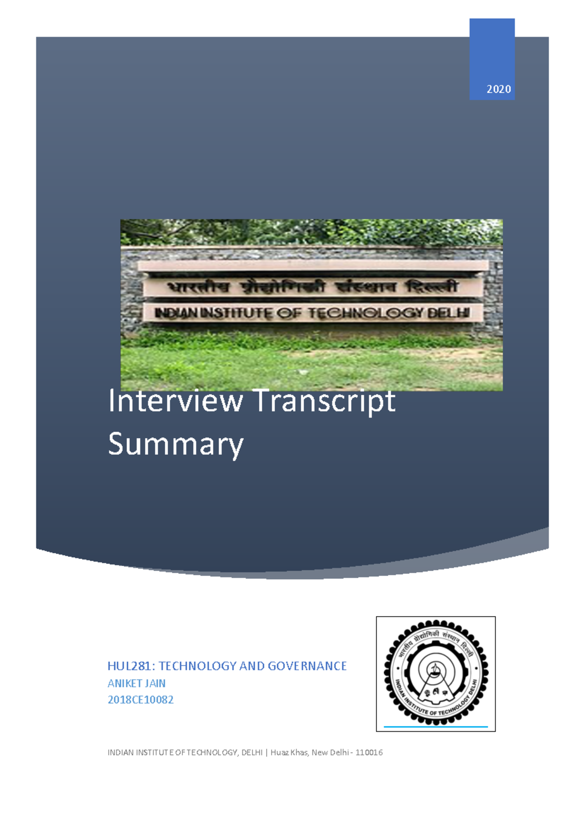 Interview Transcript of Candidates - Interview Transcript Summary 2020 ...