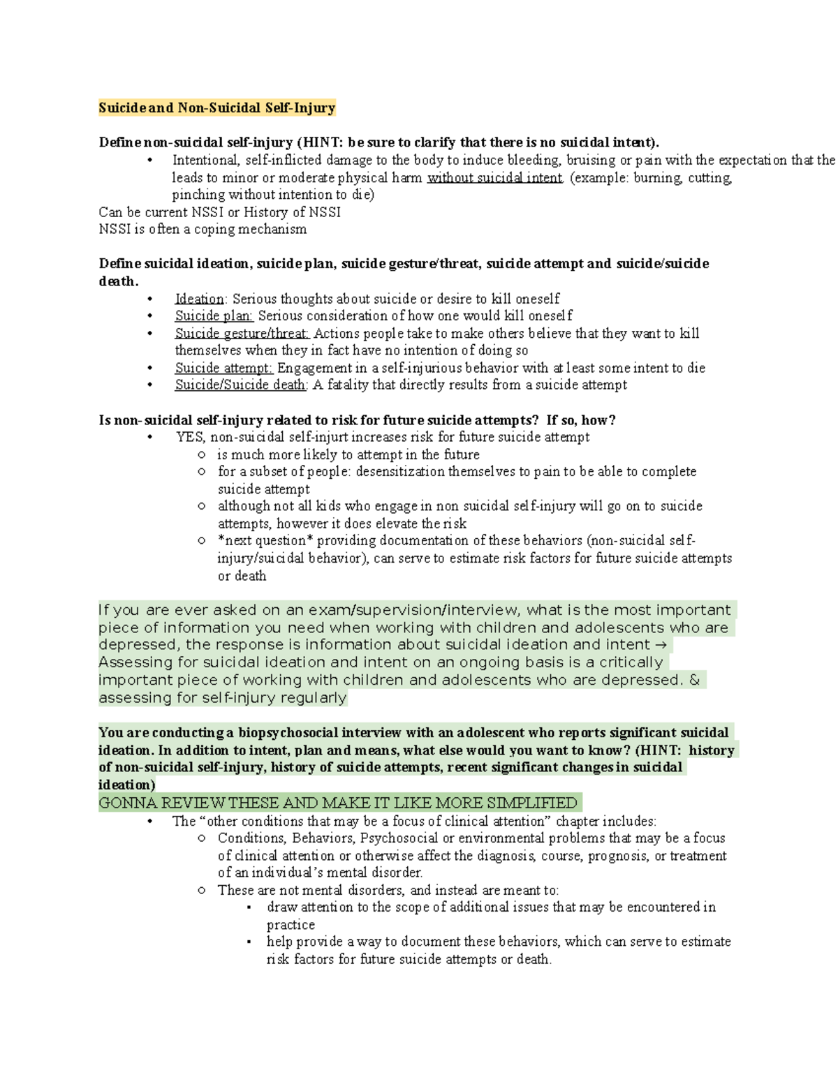 Suicide and non suicidal self injury - Suicide and Non-Suicidal Self ...