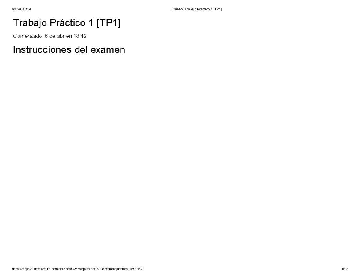 T.P1 Introduccion al Marketing (77) - Trabajo Práctico 1 [TP1] Comenzado: 6 de abr en 18: - Studocu