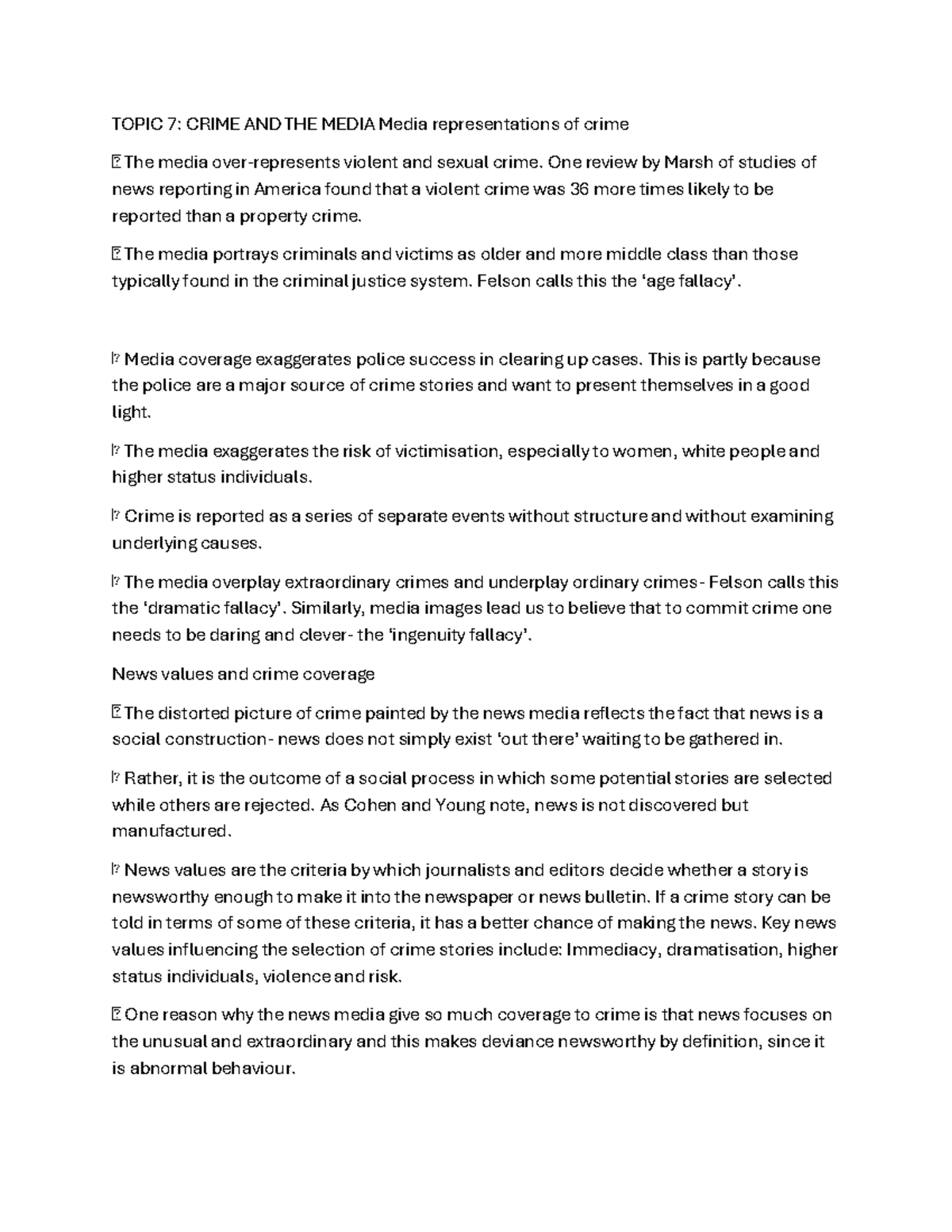 Topic 7 Crime AND THE Media Media representations of crime - TOPIC 7 ...