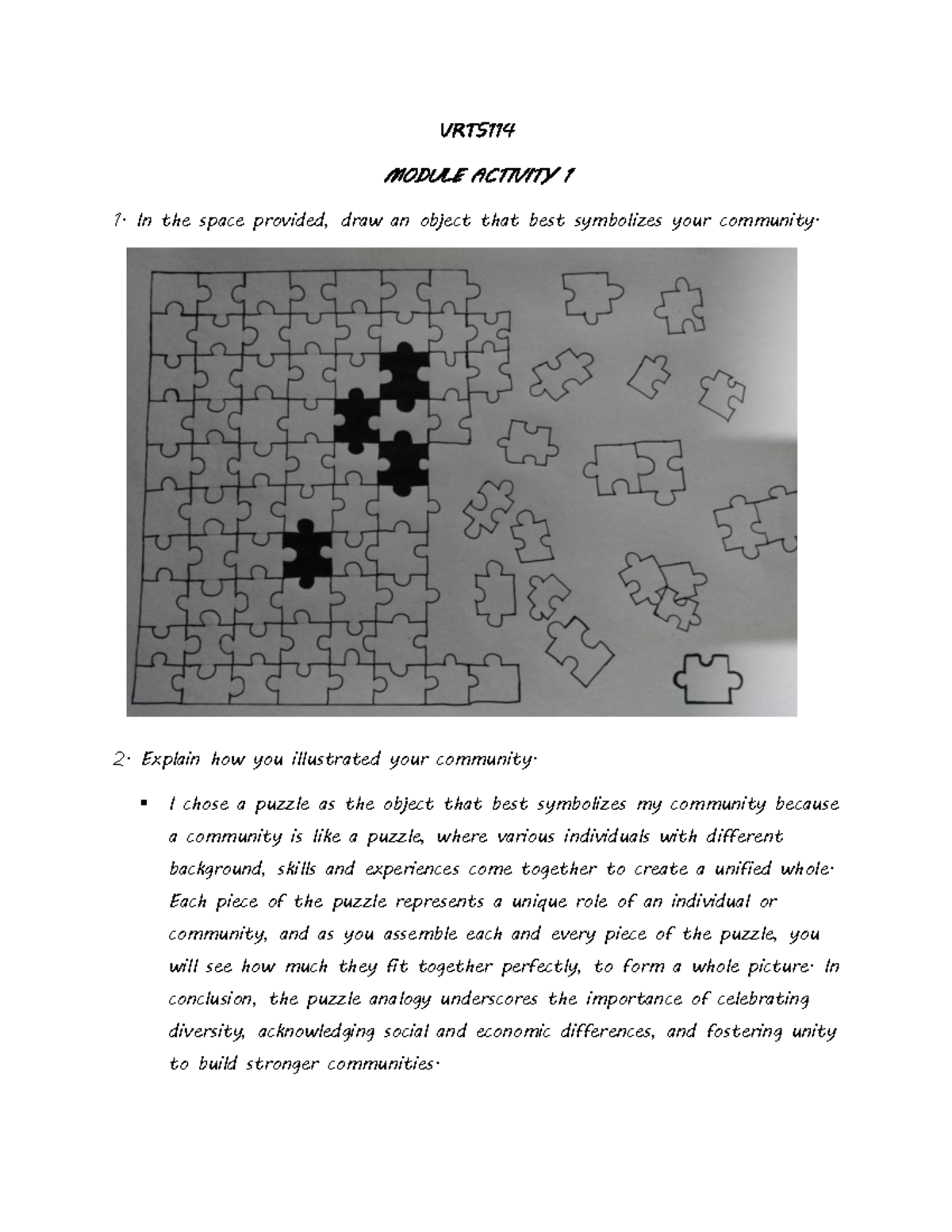 VRTS114 ( Module Activity 1) - VRTS MODULE ACTIVITY 1 In the space ...