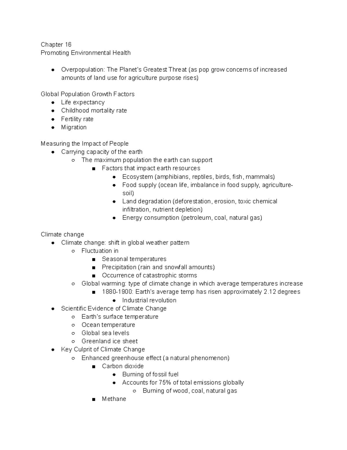 HTH 100 Ch 16 - Chapter 16 discusses promoting environmental health ...