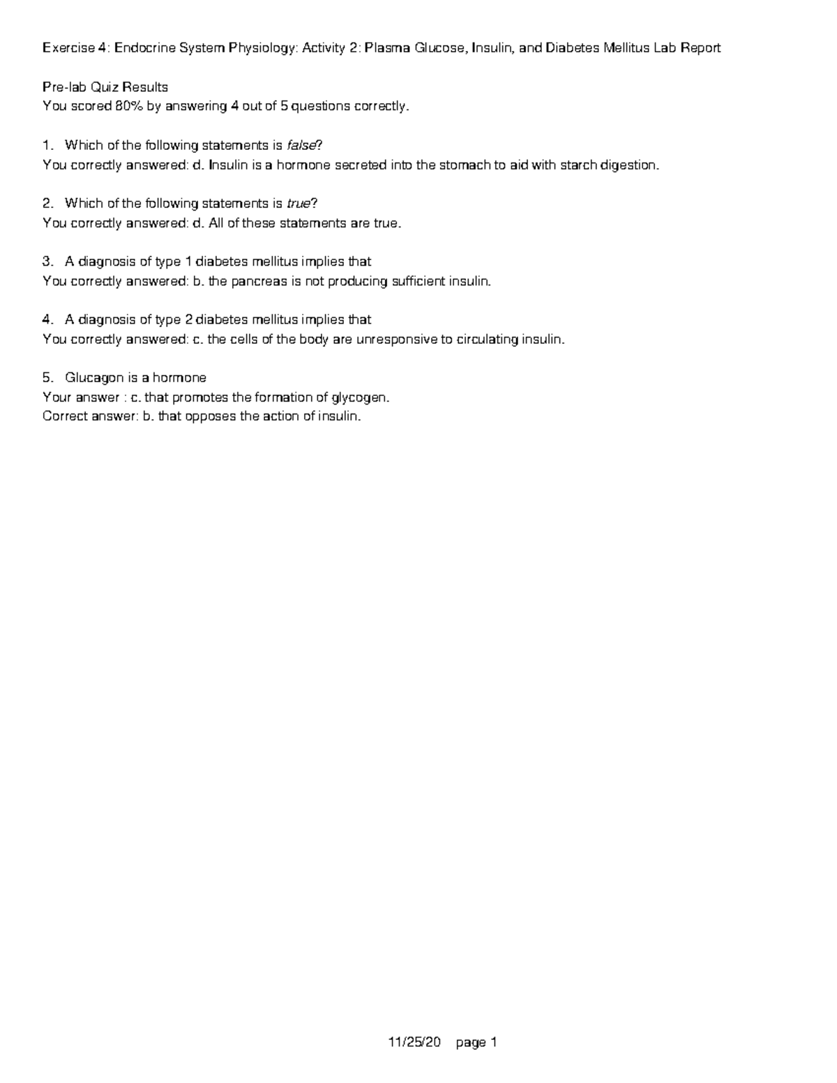 PEX-04-02 - Exercise 4: Endocrine System Physiology: Activity 2: Plasma ...