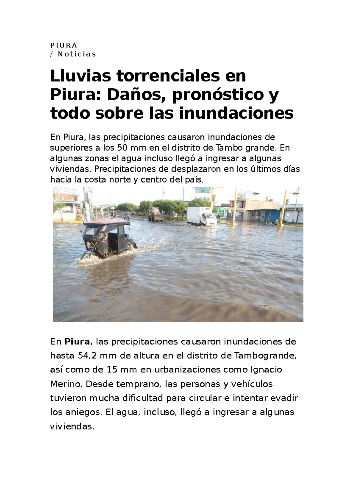 Noticia desastre natural 2023 - P I U R A / N o t i c i a s Lluvias ...