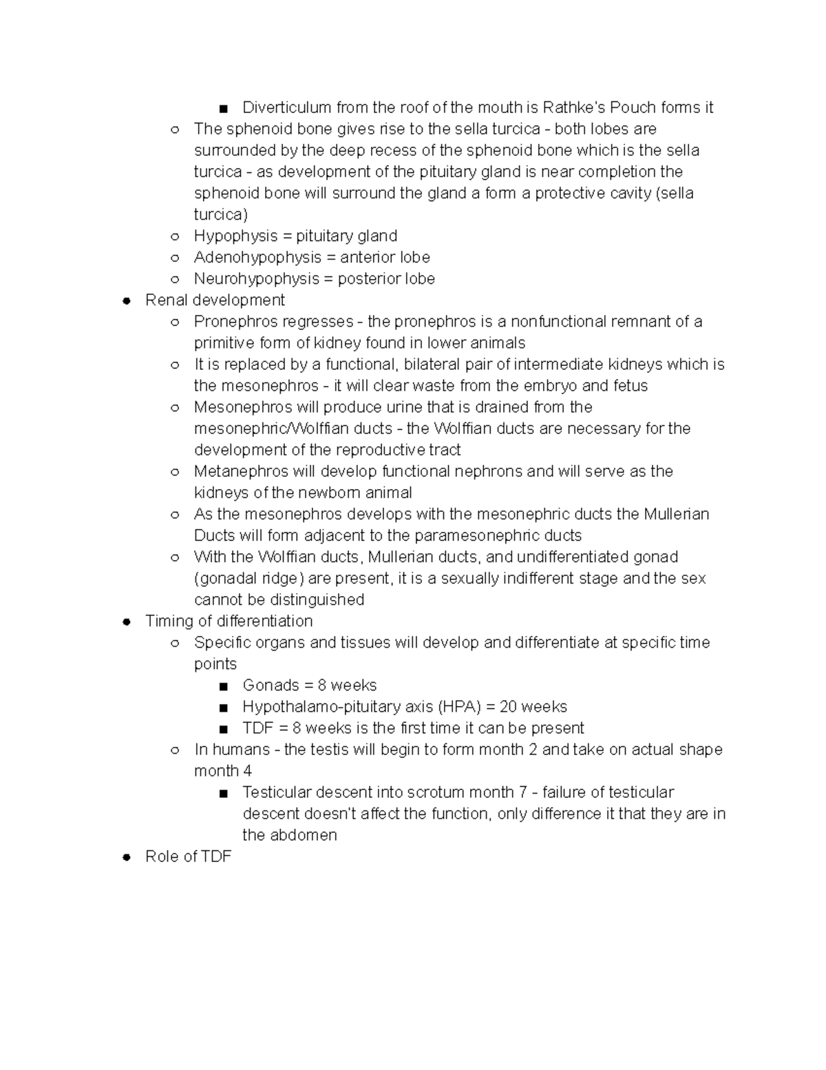 ANSC 3122 Exam One Study Guide 3 - Diverticulum from the roof of the ...