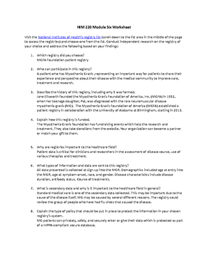 Module 6 journal - 1 Kimberely Shook Southern New Hampshire HIM 350 ...