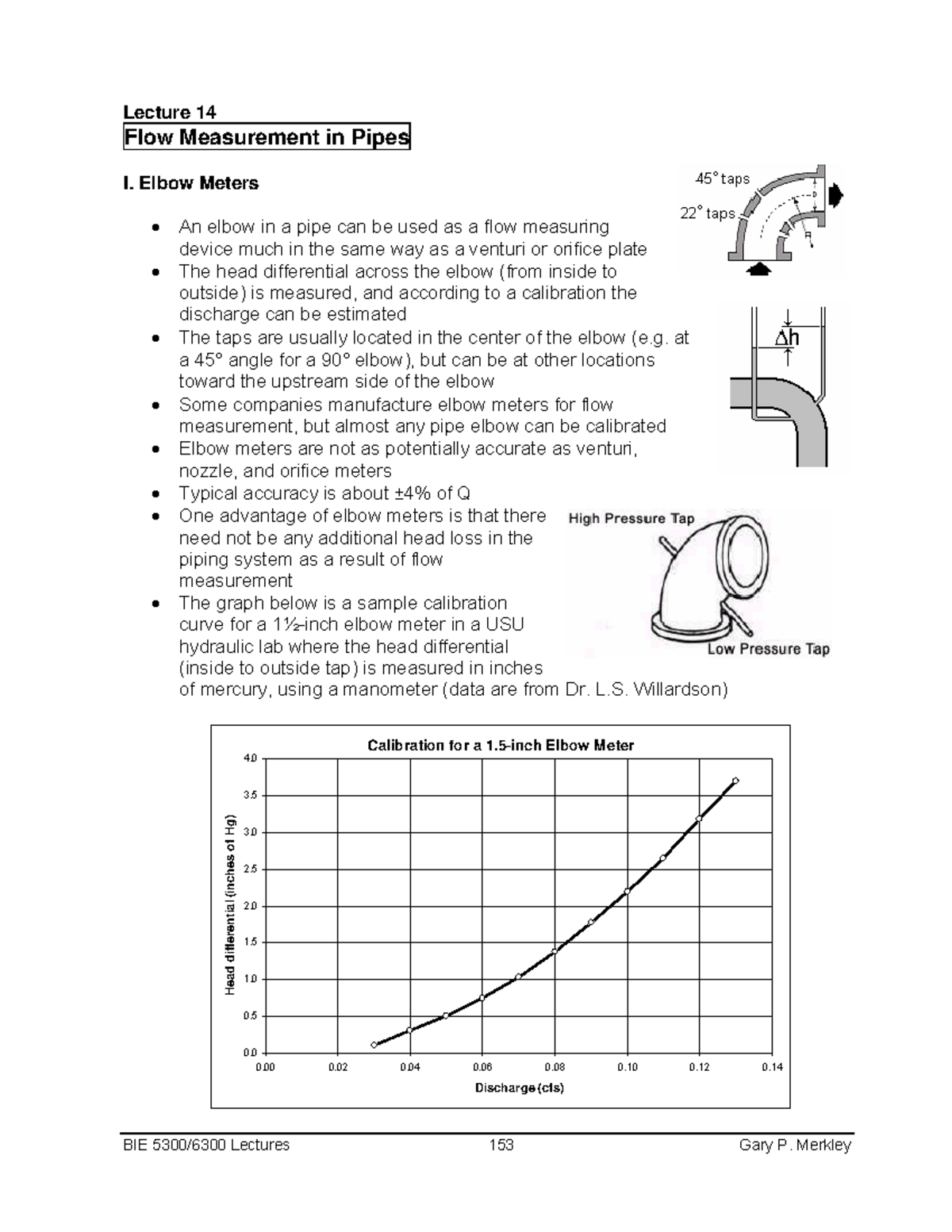 14 flow measurement in pipes - Lecture 14 Flow Measurement in Pipes I ...