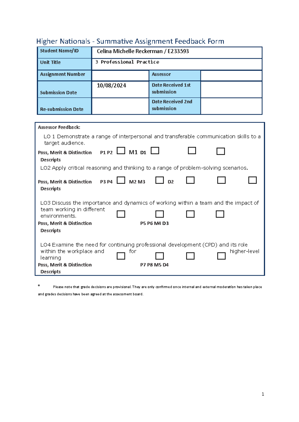 Pp original - Professional Practice - Higher Nationals - Summative ...
