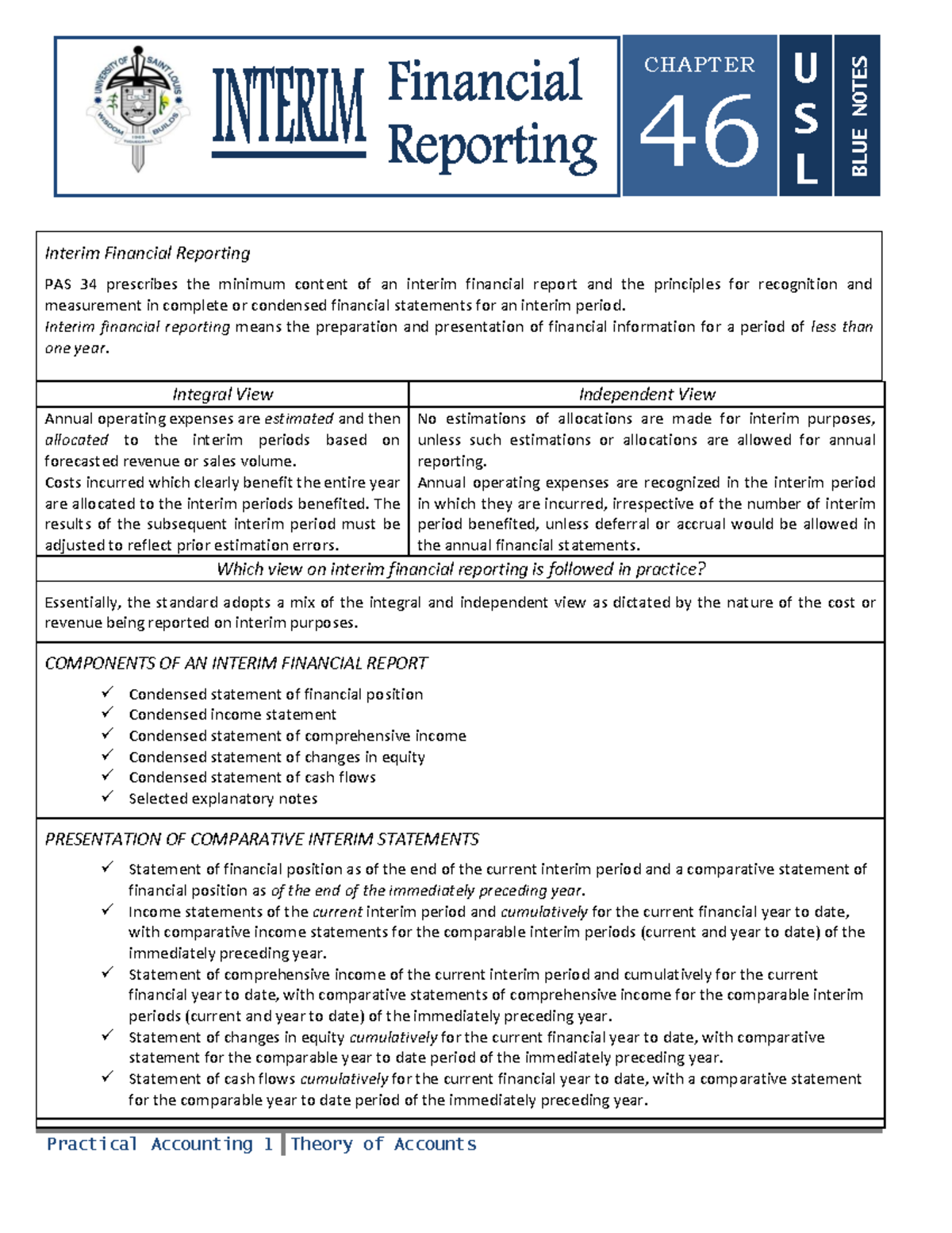 46 Interim Financial Reporting - Practical Accounting 1 Theory of ...