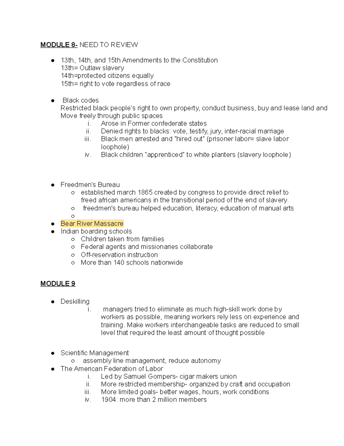 HIST study Guide - MODULE NEED TO REVIEW 13th, 14th, and 15th ...