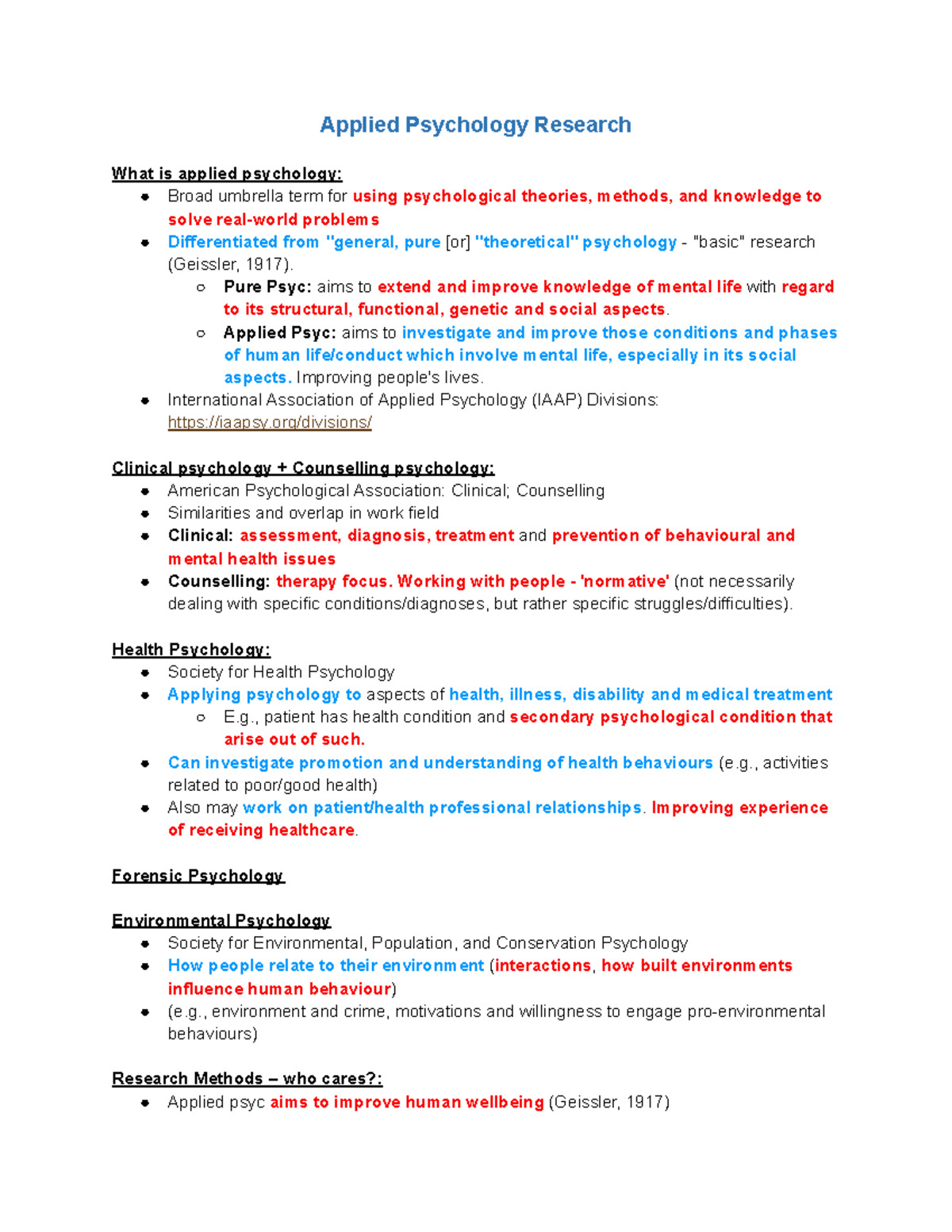 Applied Psychology Research - Pure Psyc: aims to extend and improve ...