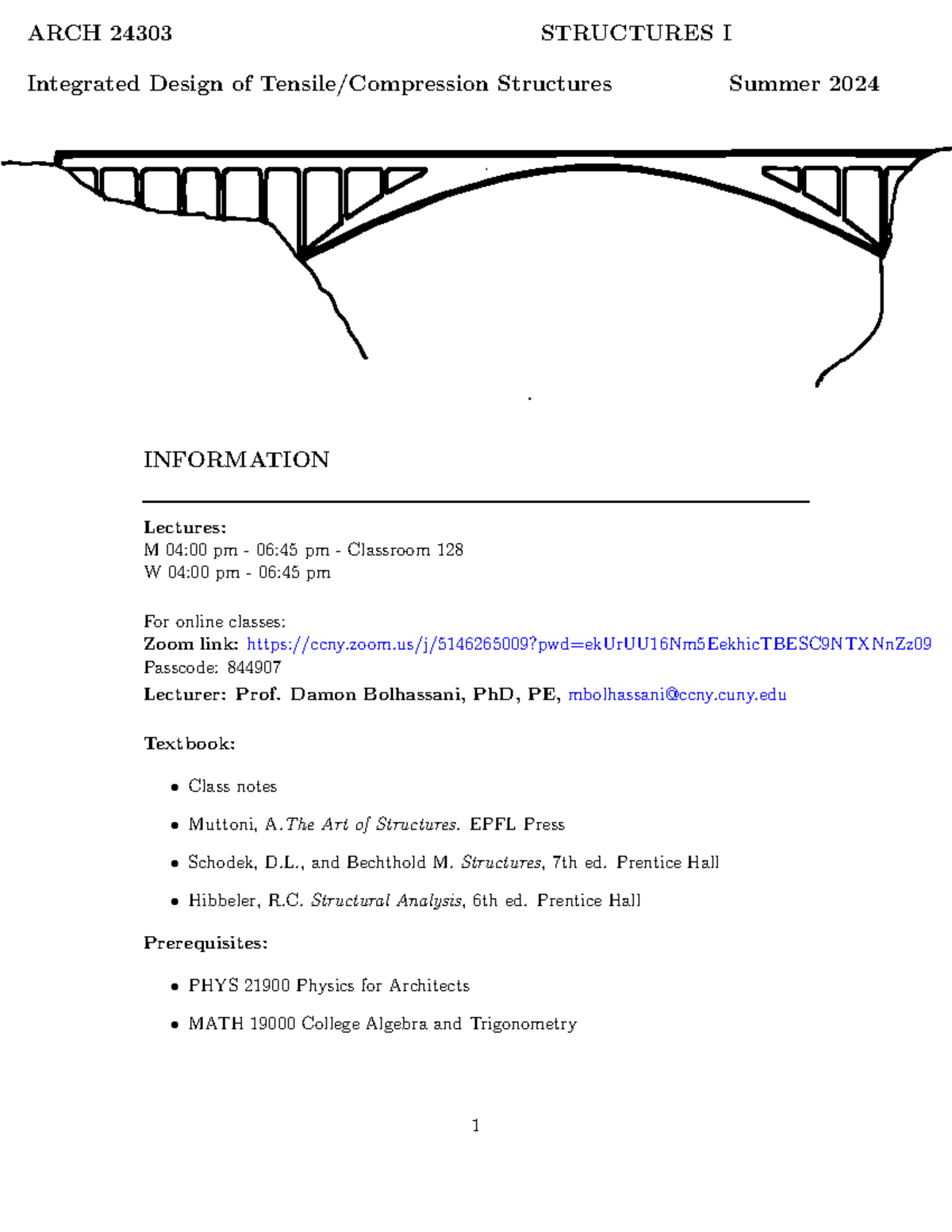 Structures 1 | Syllabus - ARCH 24303 STRUCTURES I Integrated Design of ...