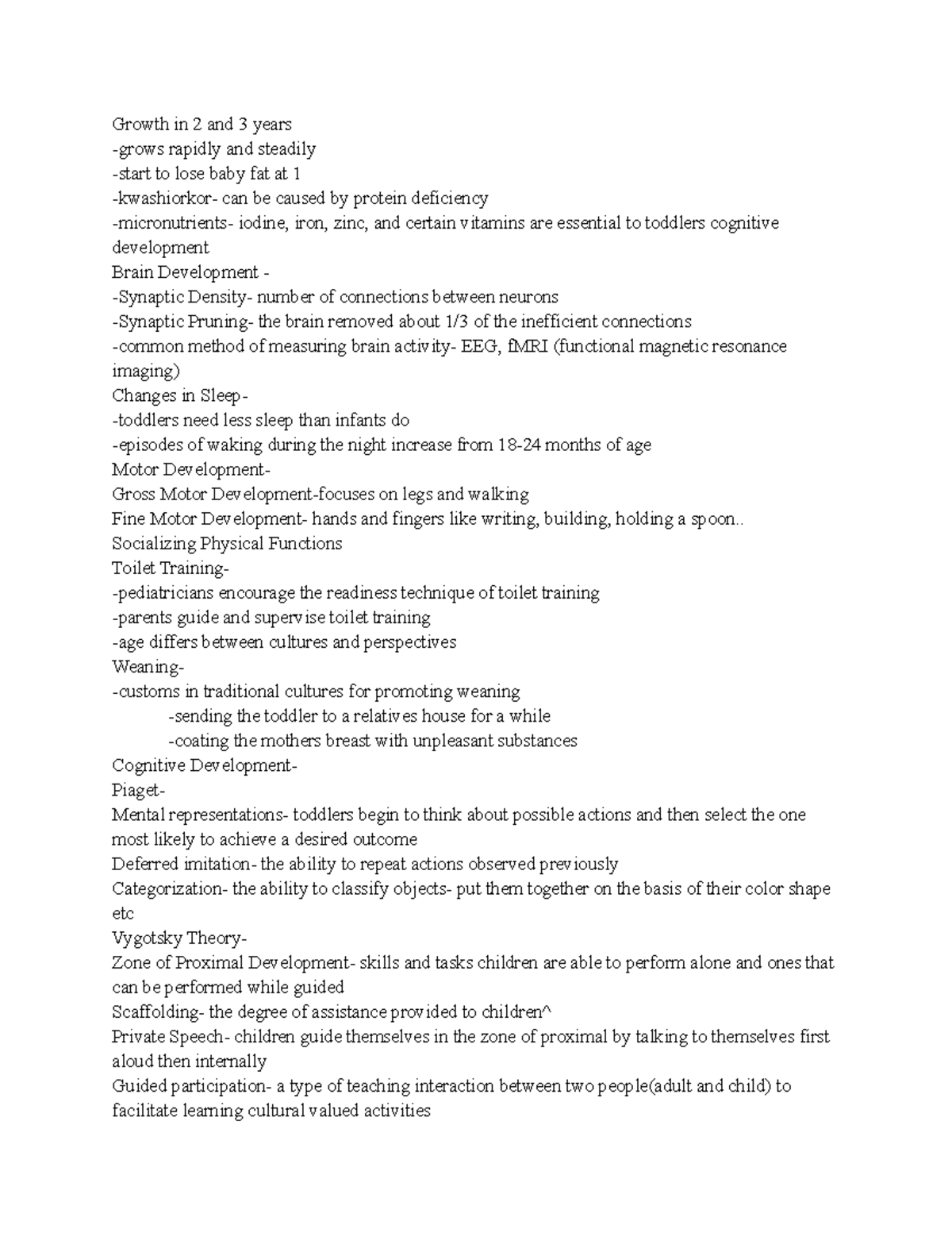 CYAF 160 Christine Kiewra. Toddler to Middle Childhood - Growth in 2 ...