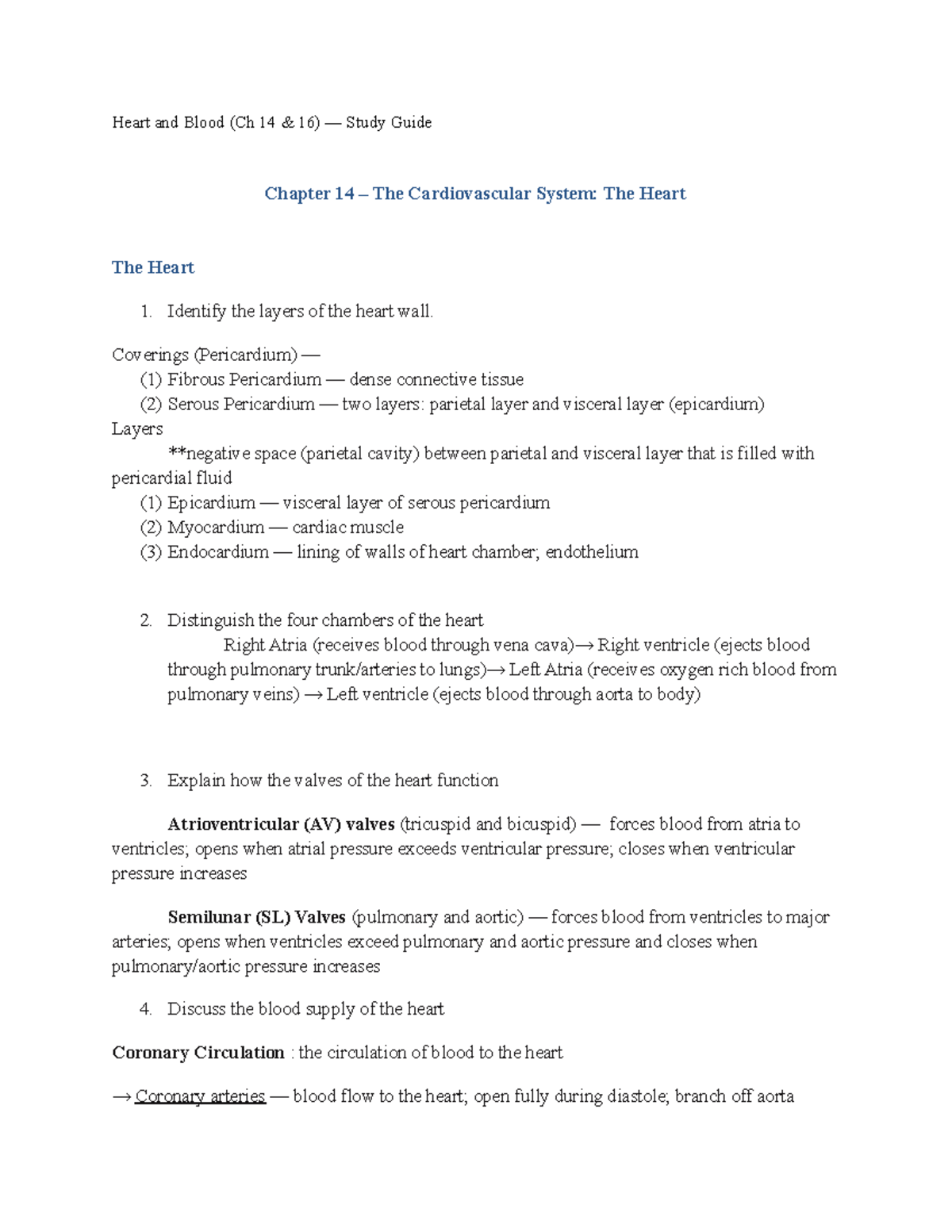 Chapter 14 and 16 Study Guide - BIOL A225 - OCC - Studocu