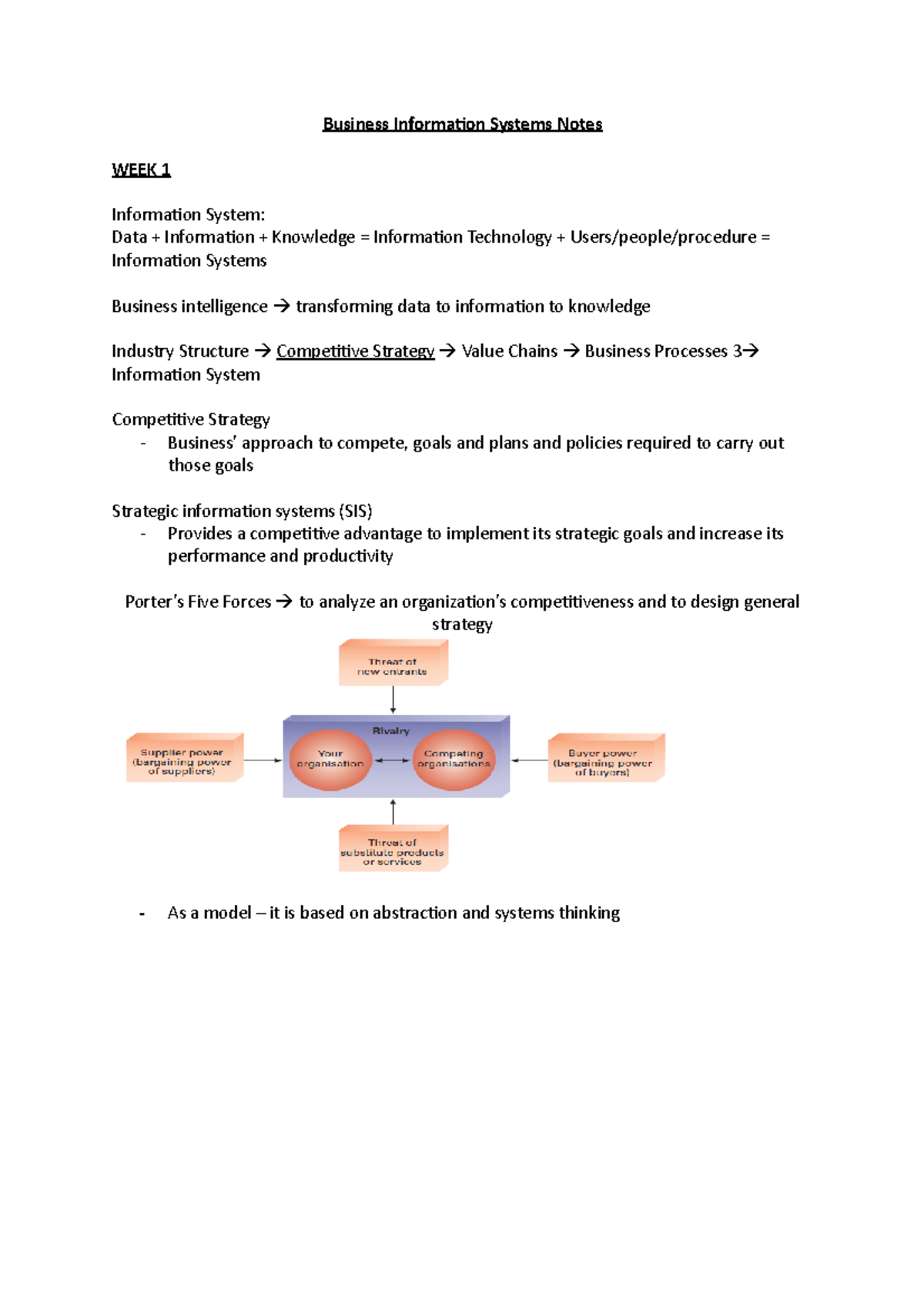 Business Information System Notes - Continuous Risk Register Record the ...
