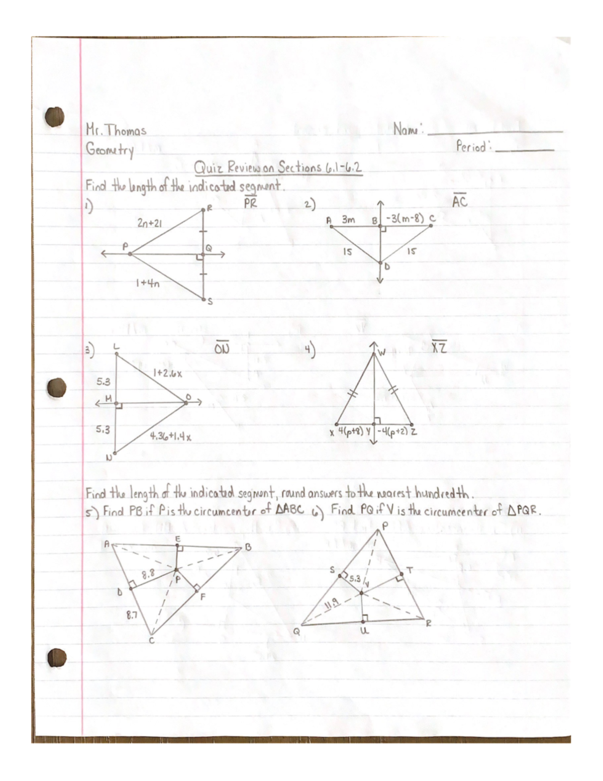 Quiz Review on Sections 6 - Studocu