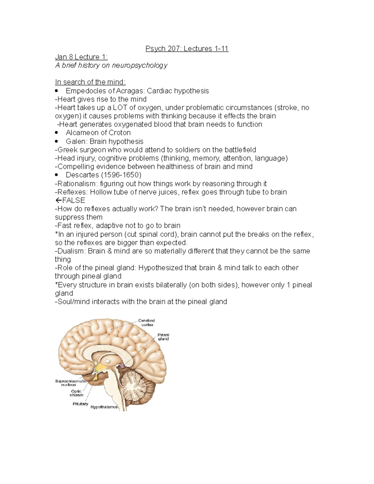 Lectures 1-13 - Lecture notes 1-13 - Psych 207: Lectures 1-11 Jan 8 ...
