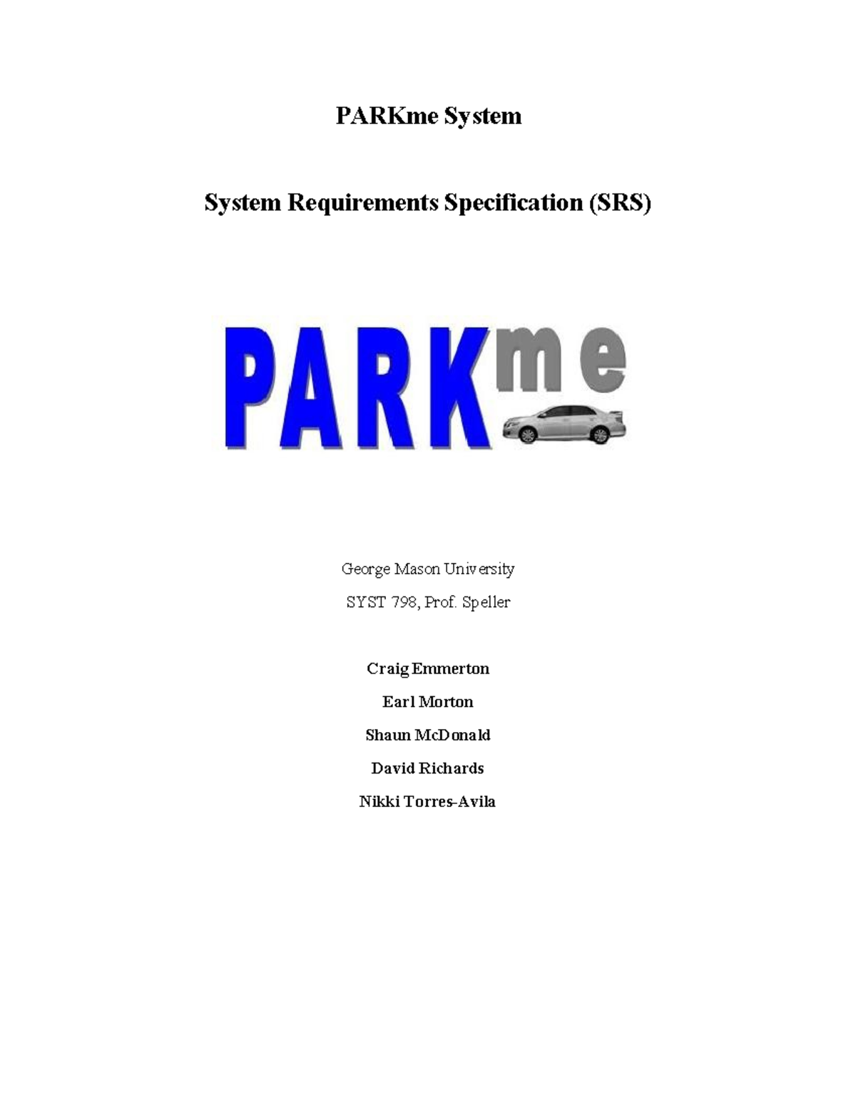 PARKme SRS - THIS IS FOR CAR RENTAL SYSTEM SRS DOCO - PARKme System ...