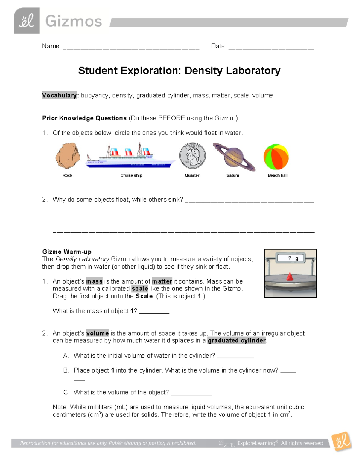 Density Lab SE 3 - Rjejsdk - Name ...