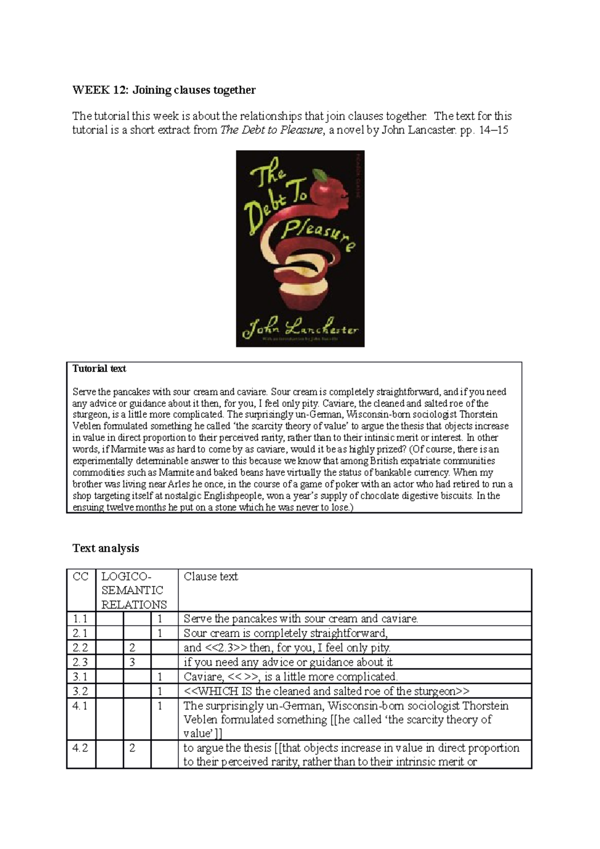 Week 12 tutorial work - week 12 work - WEEK 12: Joining clauses ...