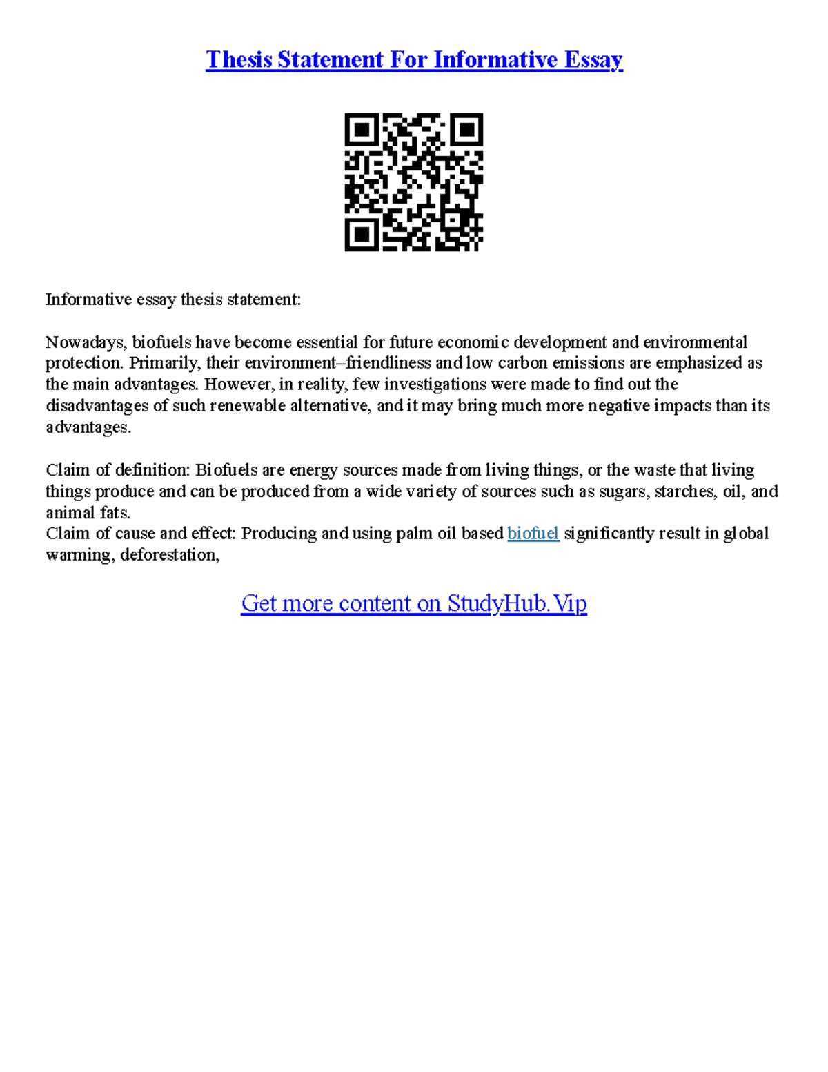 Topics For Informative Essay - Thesis Statement For Informative Essay ...