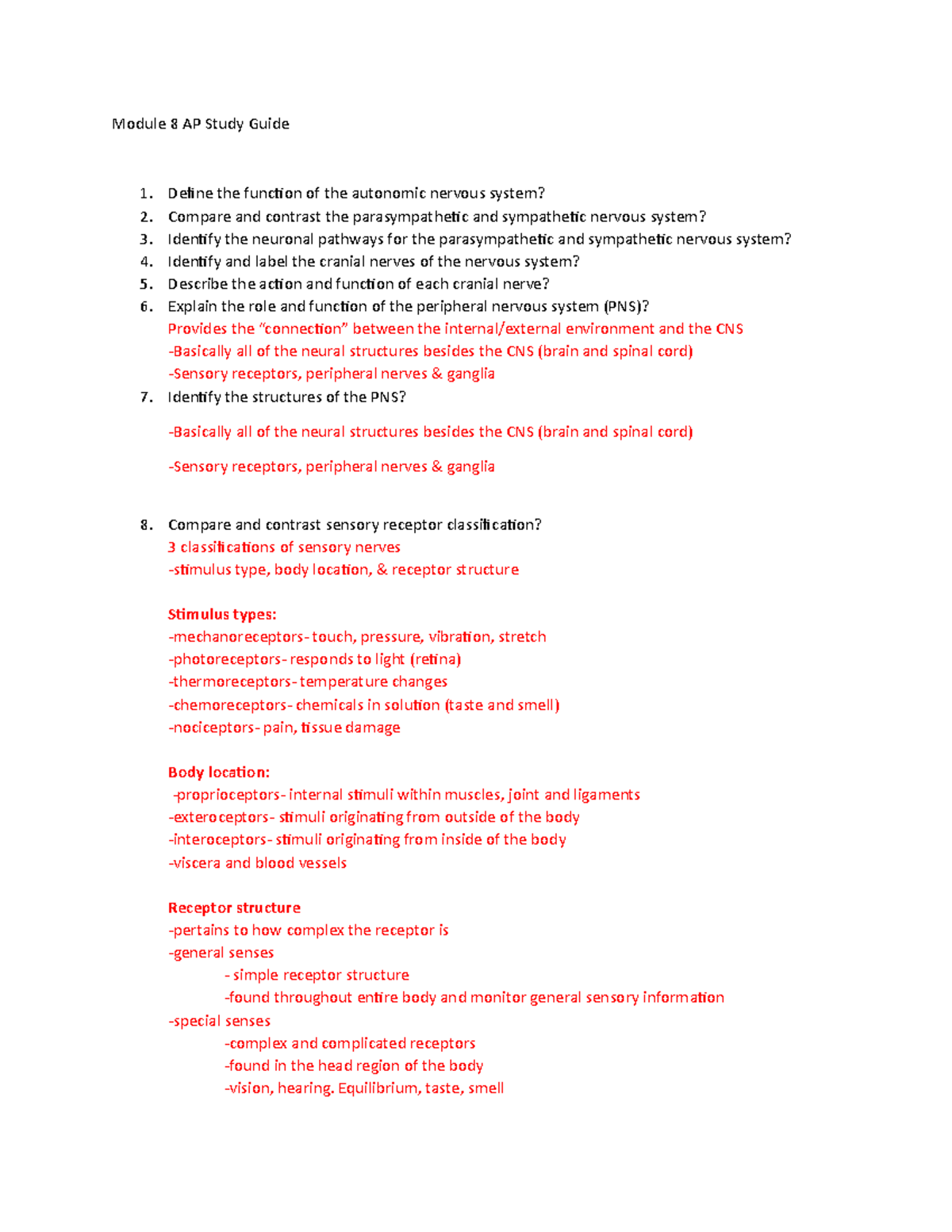 Module 8 AP Study guide - Module 8 AP Study Guide Define the function ...