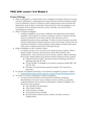 FRSC 2030 Lecture 9 Module 4 - FRSC 2030: Lecture 9: Module 4 ...