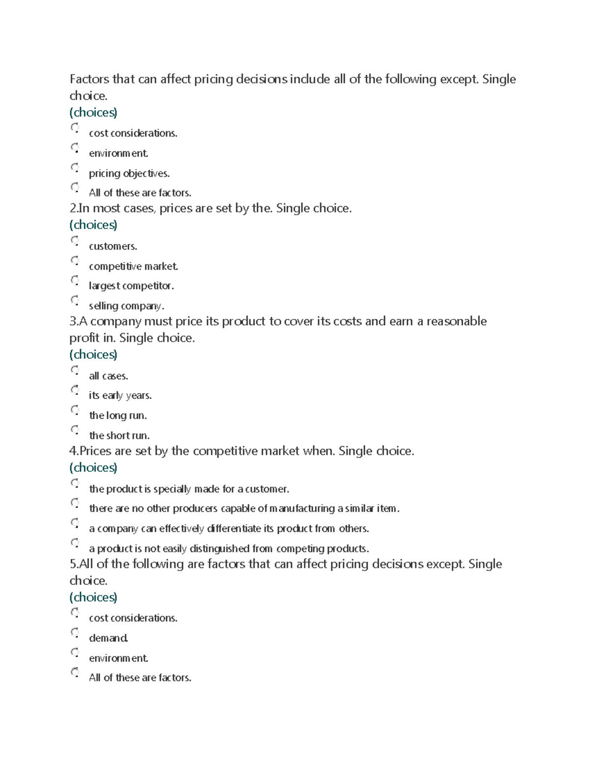 SCM Quiz - This is for you to practice solving problems in Strategic ...