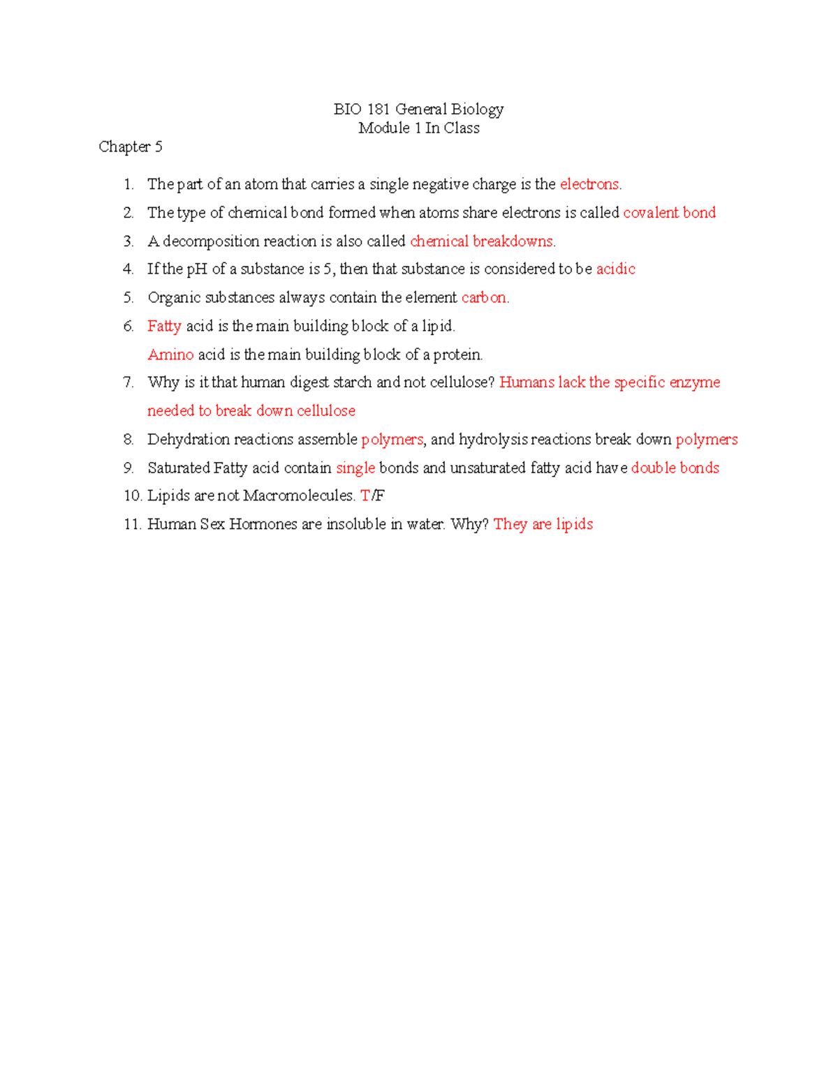 CH 5 In Class - Week 5 Homework - BIO 181 General Biology Module 1 In ...