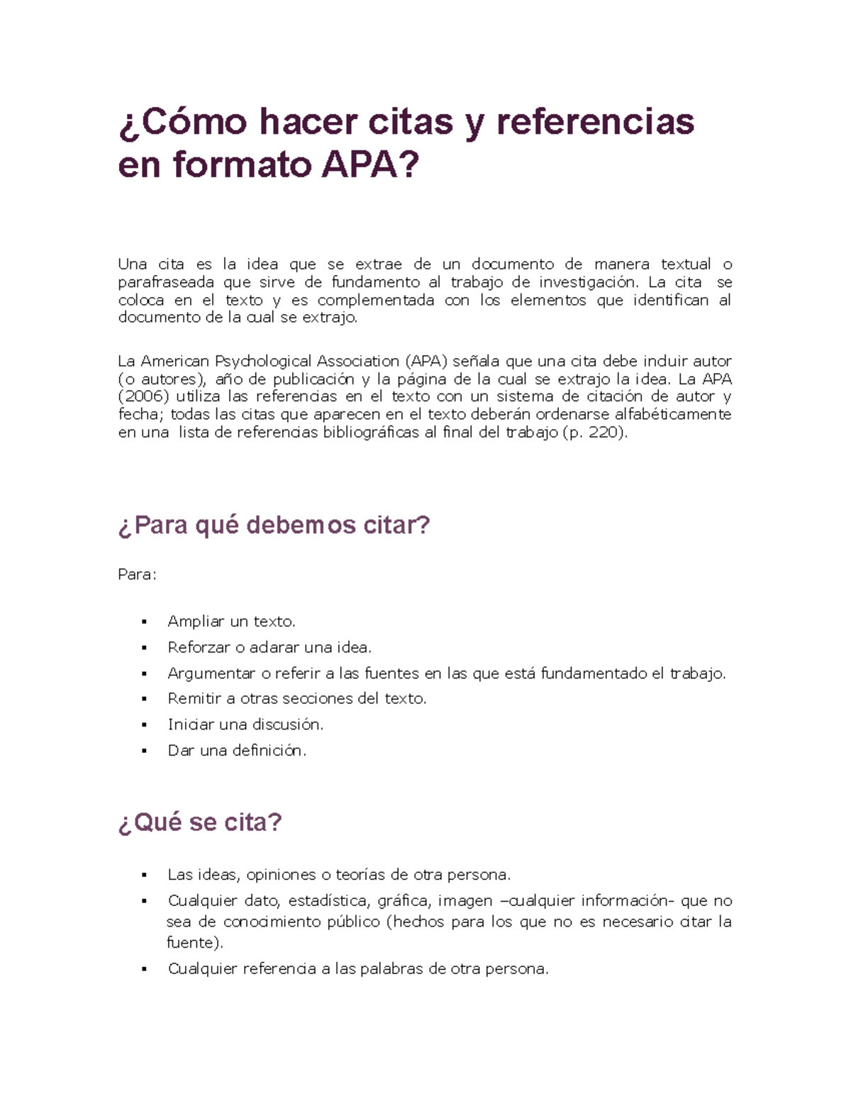 Cómo hacer citas y referencias en formato APA - Proyecto Socio ...