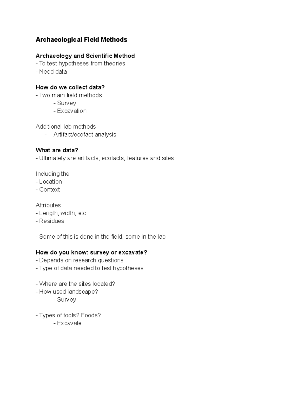 Archaeological Survey - Archaeological Field Methods Archaeology and ...