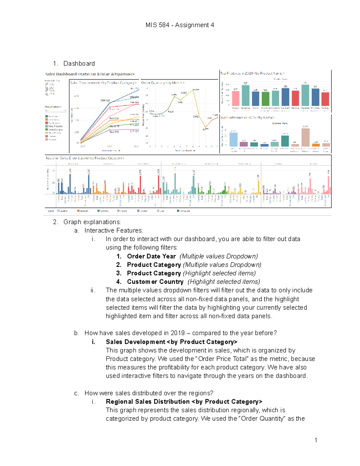 HW4 - homework 4 questions and tableau explanations - MIS 584 - Assignment 4 Dashboard Graph ...