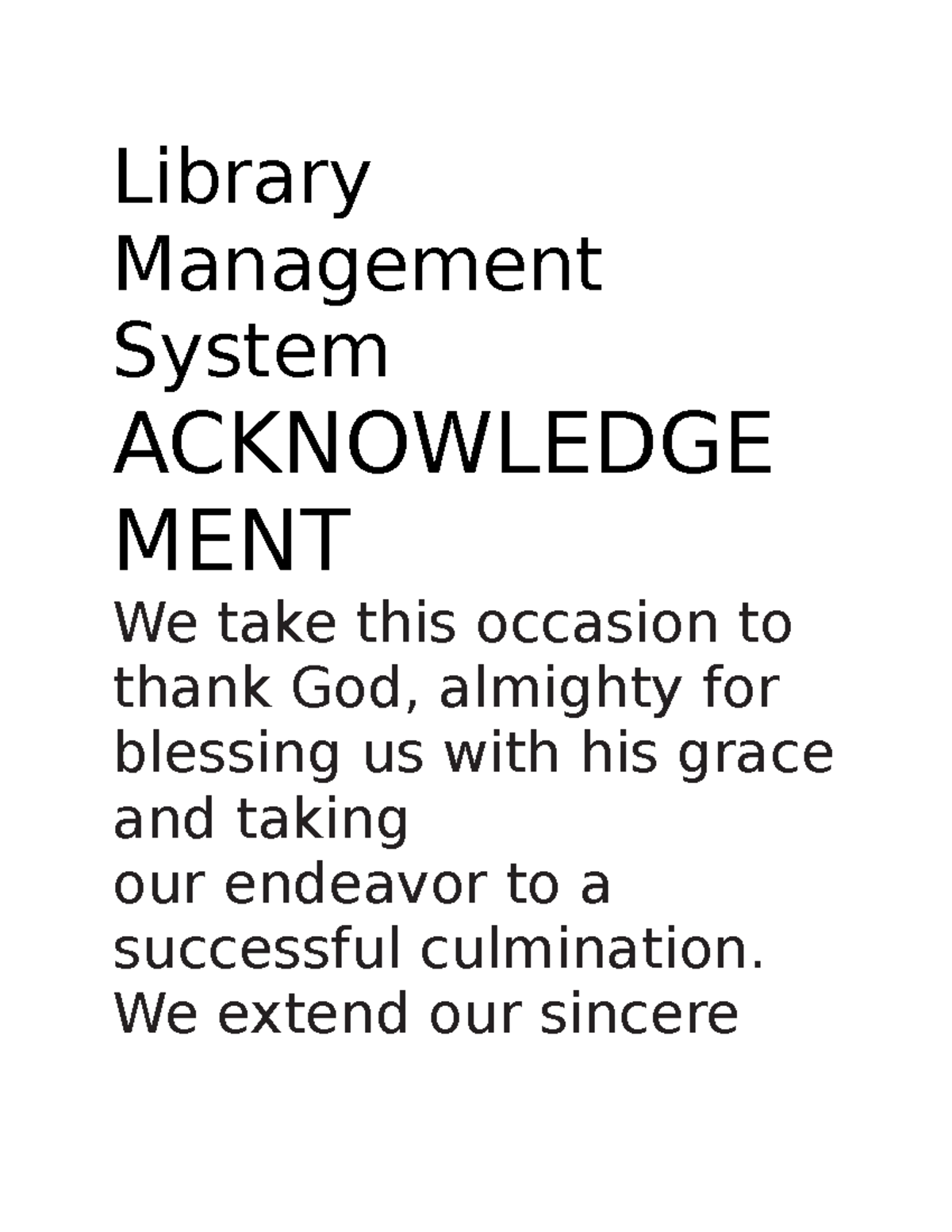 Draftlpro - Library Management System ACKNOWLEDGE MENT We take this ...