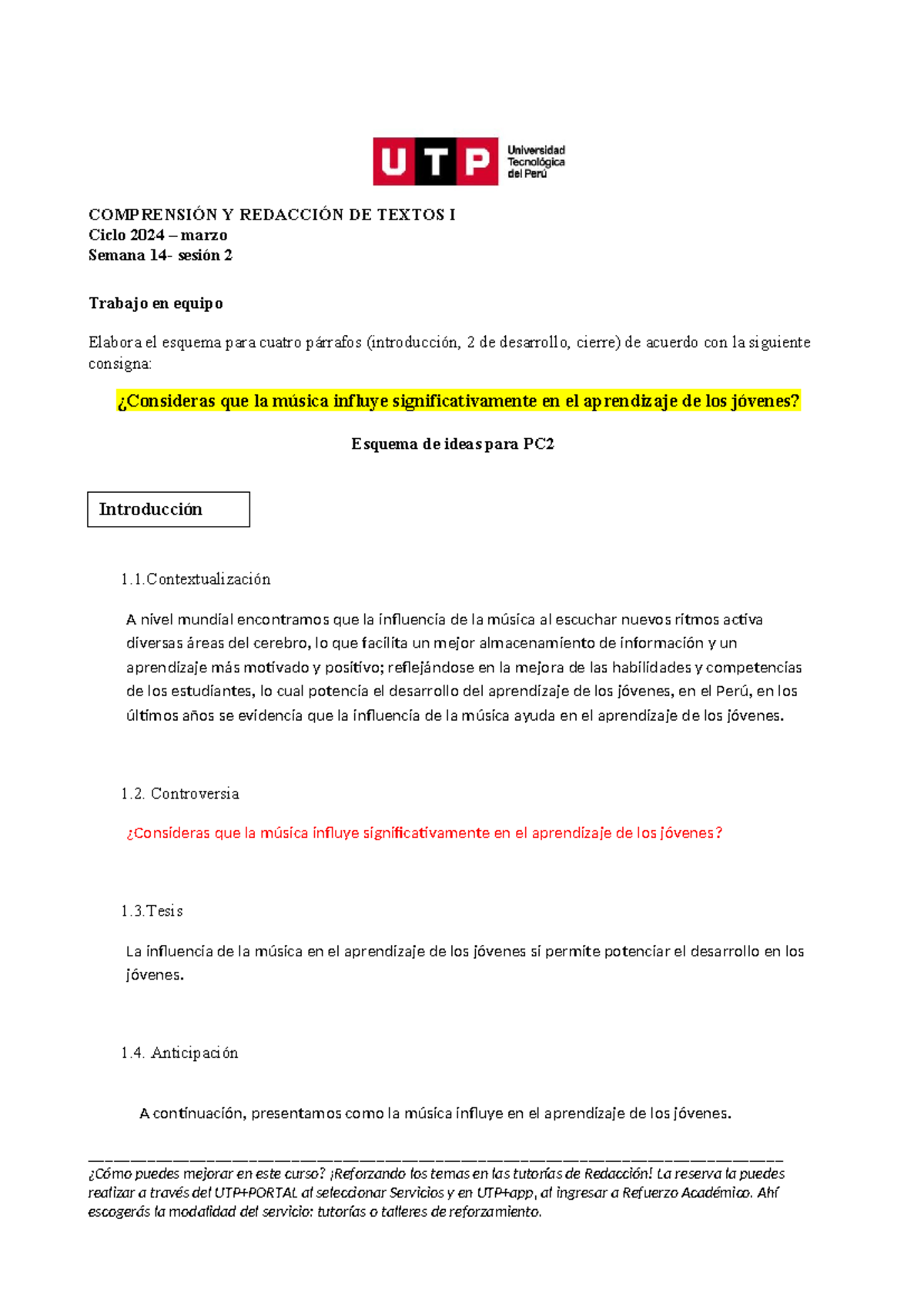 S14 s2-Esquema - ncncncnc - COMPRENSIÓN Y REDACCIÓN DE TEXTOS I Ciclo ...