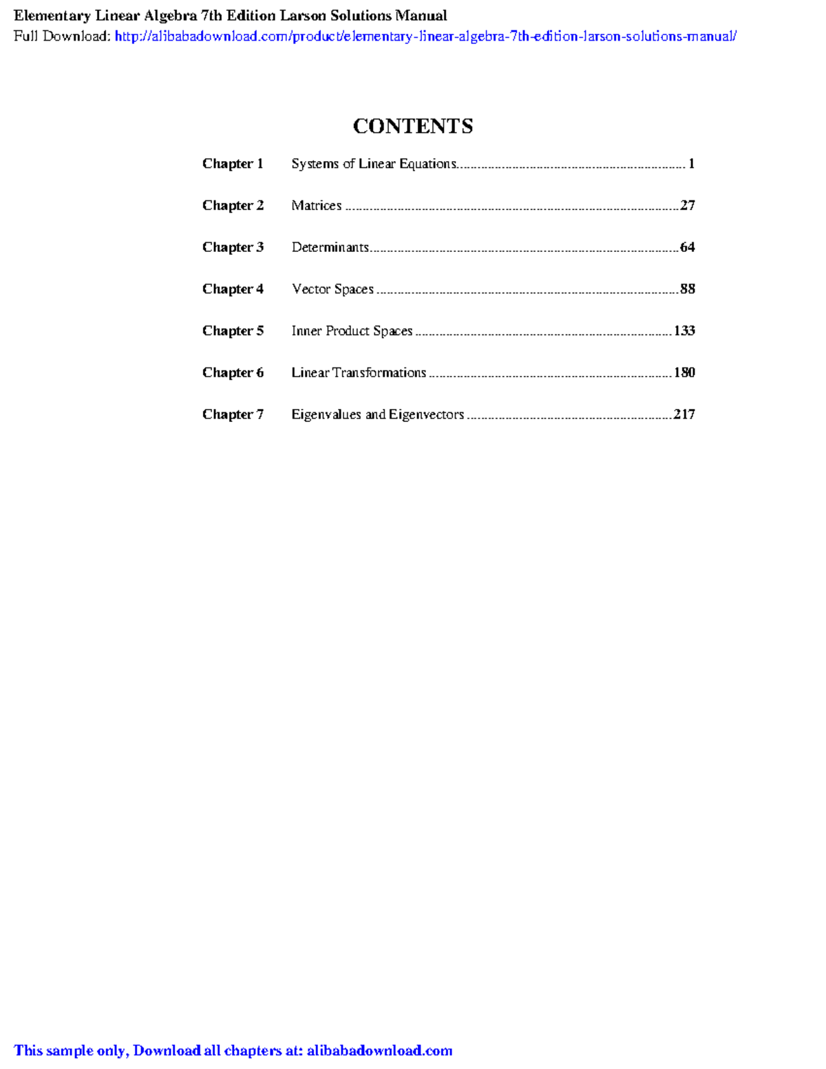 선형대수 7판 1장 짝수 답지(elementary-linear-algebra-7th-edition-larson-solutions ...