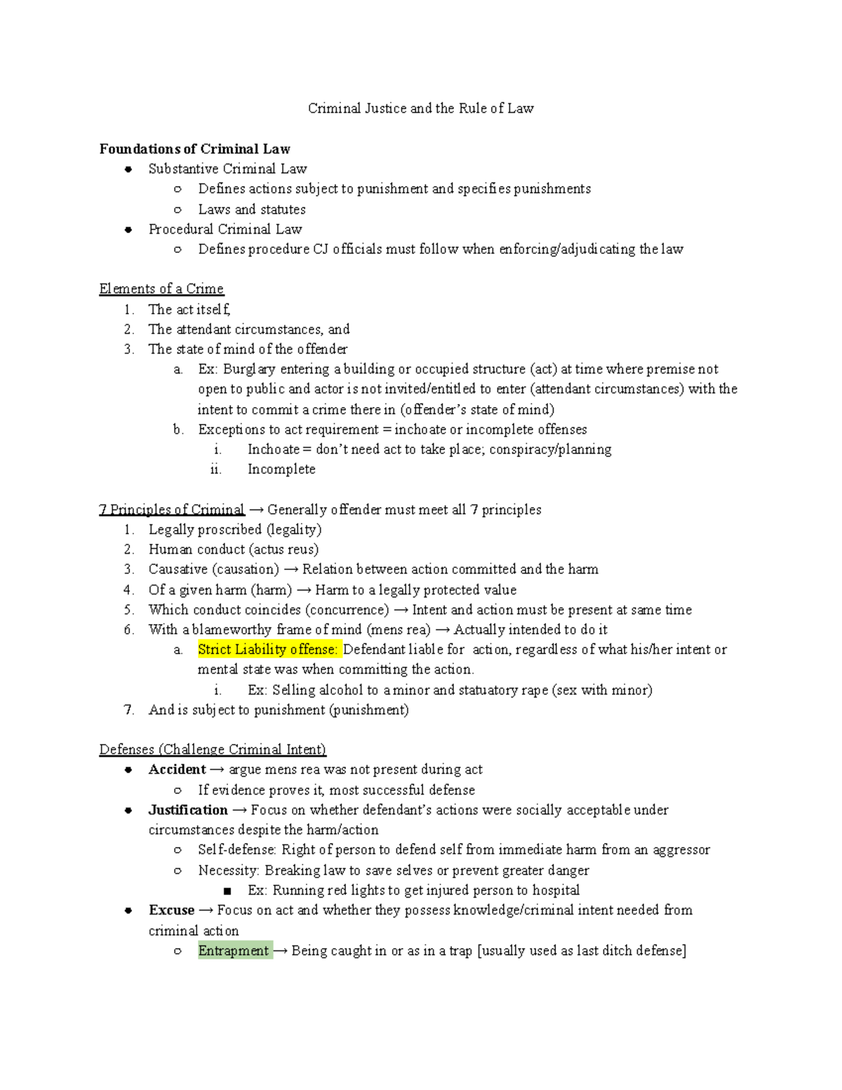 Lecture Criminal Justice and the Rule of Law - Criminal Justice and the ...