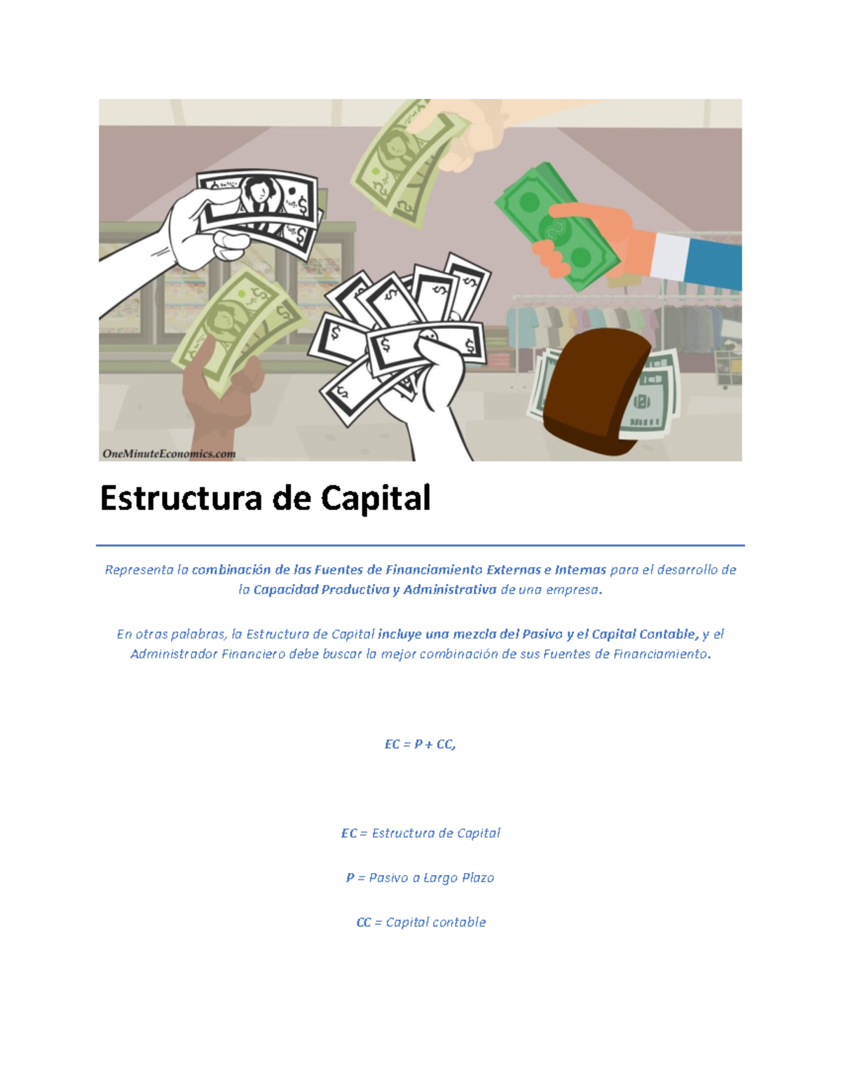03 Estructura de Capital - Estructura de Capital Representa la ...