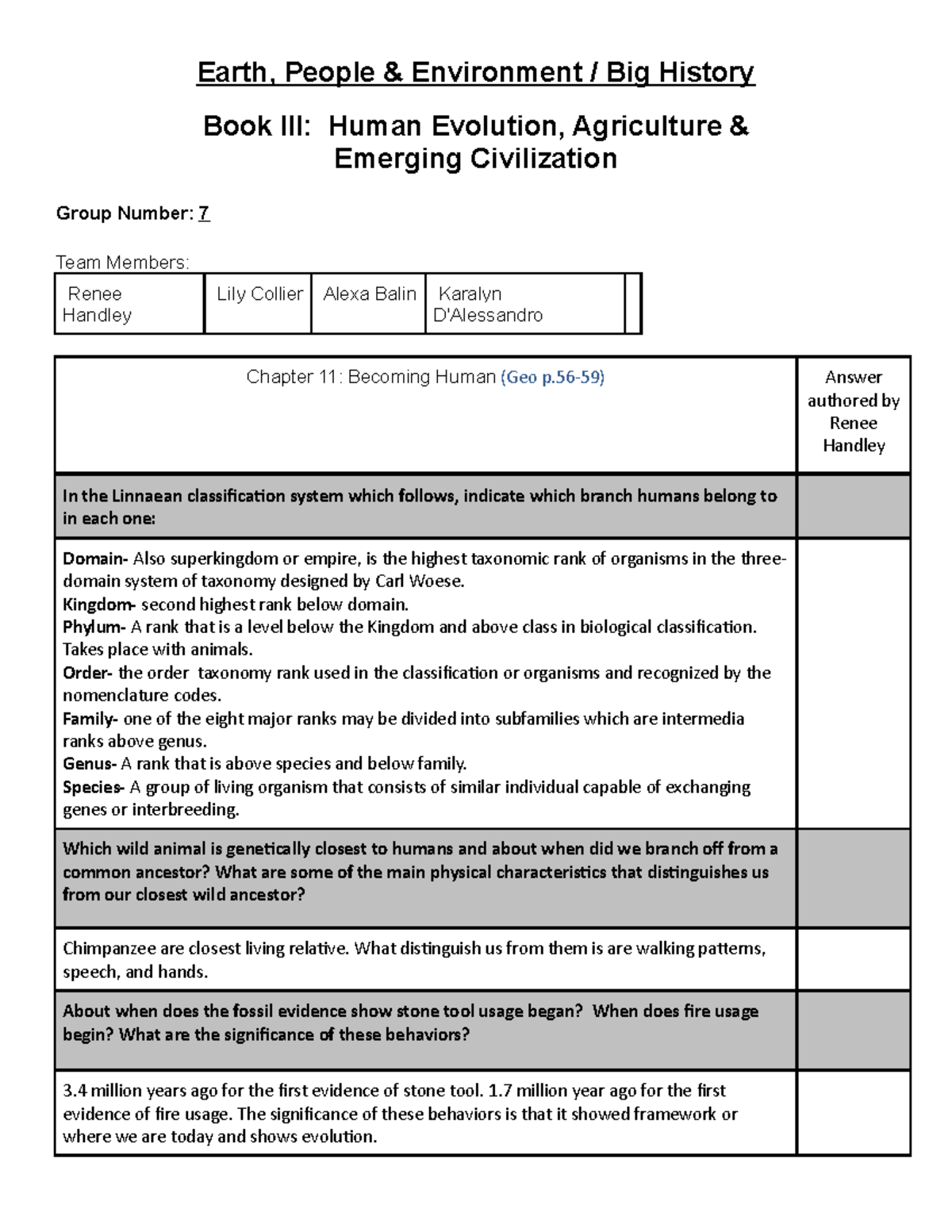 Study Guide #3 - Homework - Earth, People & Environment / Big History ...