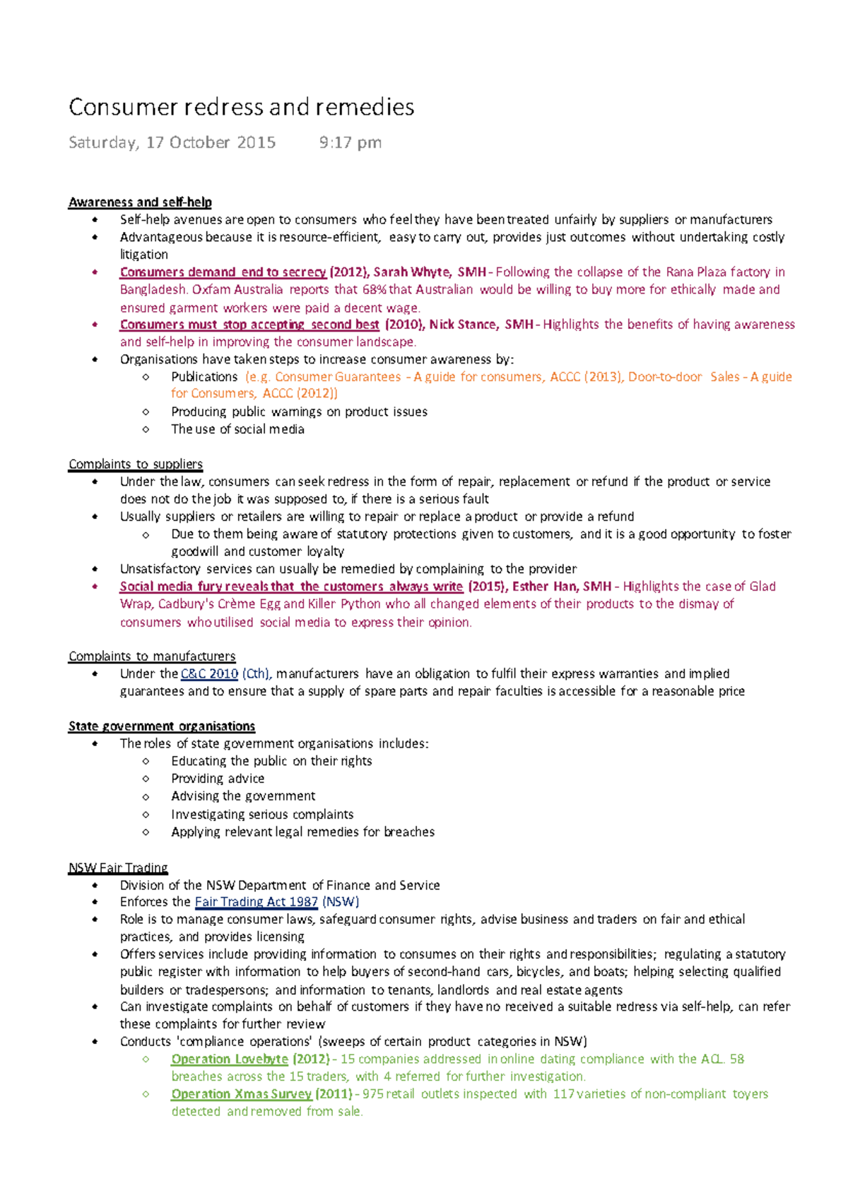 Consumer redress and remedies pdf - Self-­‐help avenues are open to ...