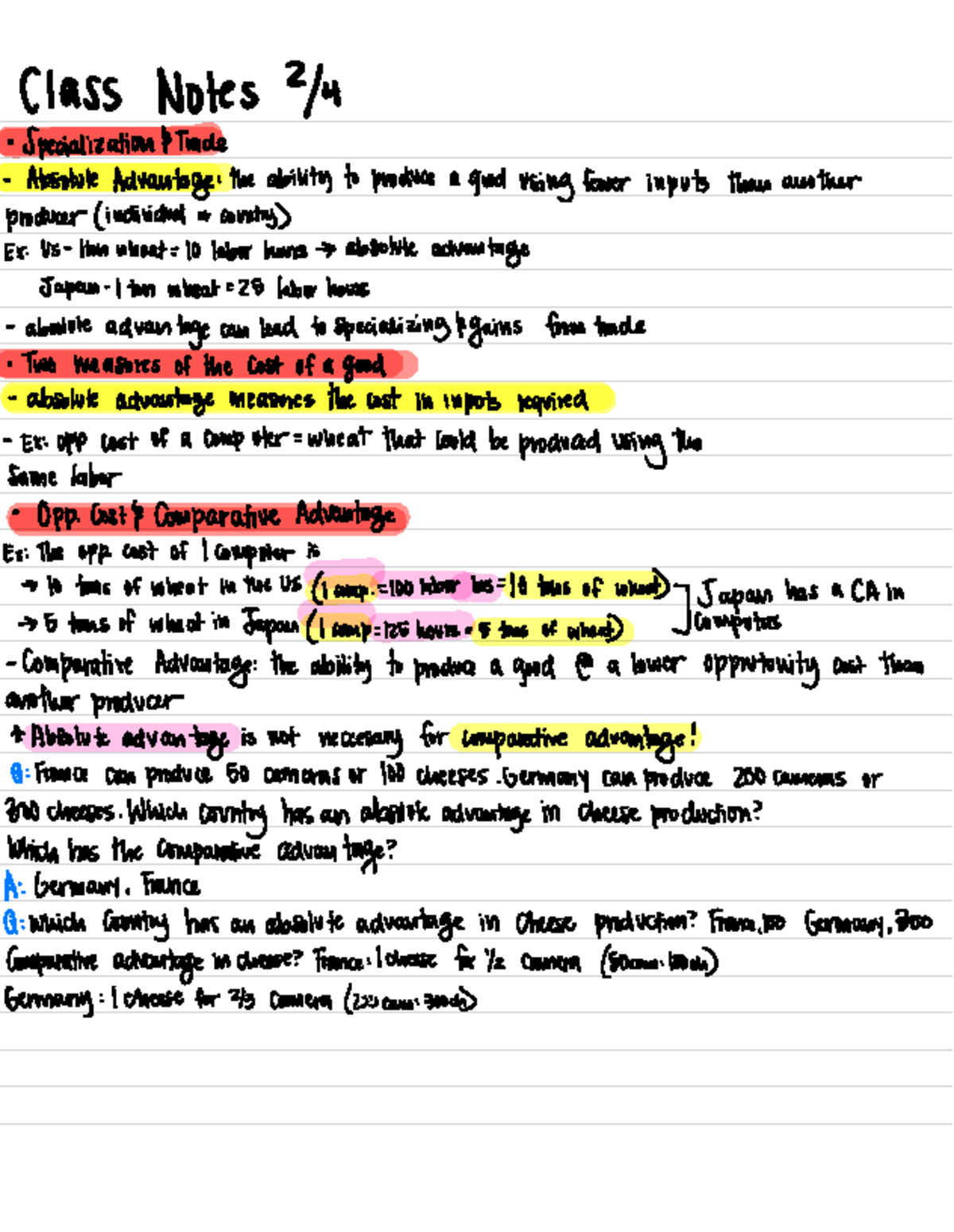 Economics - Lecture notes 1-6+ 1st Quiz - Class Notes 44 Specialization ...