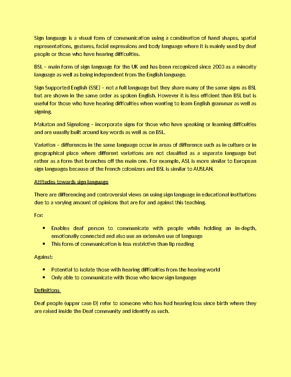 Sign language - info - Sign language is a visual form of communication ...