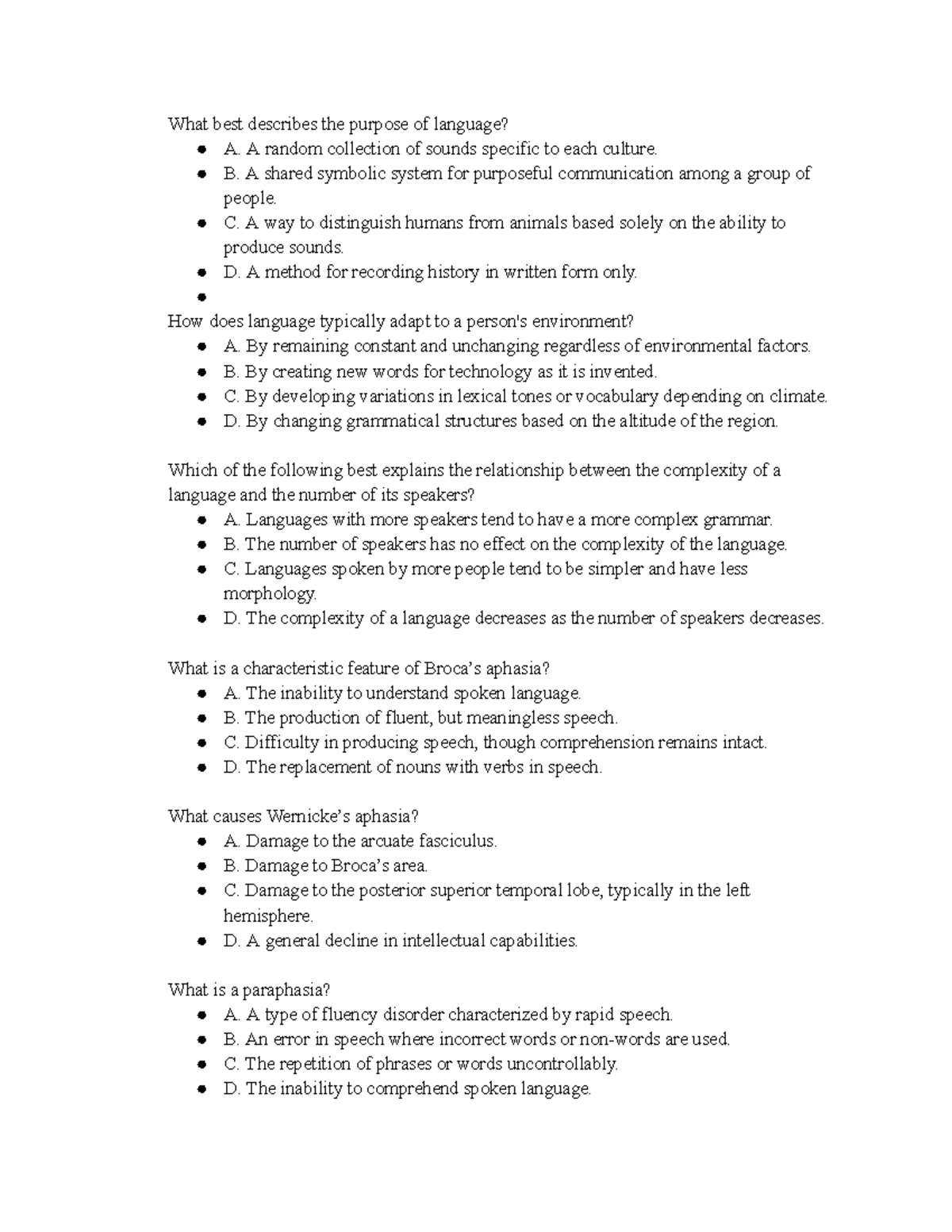 Practice questions for midterm 2 (memory,concepts,knowledge,language - What best describes the ...
