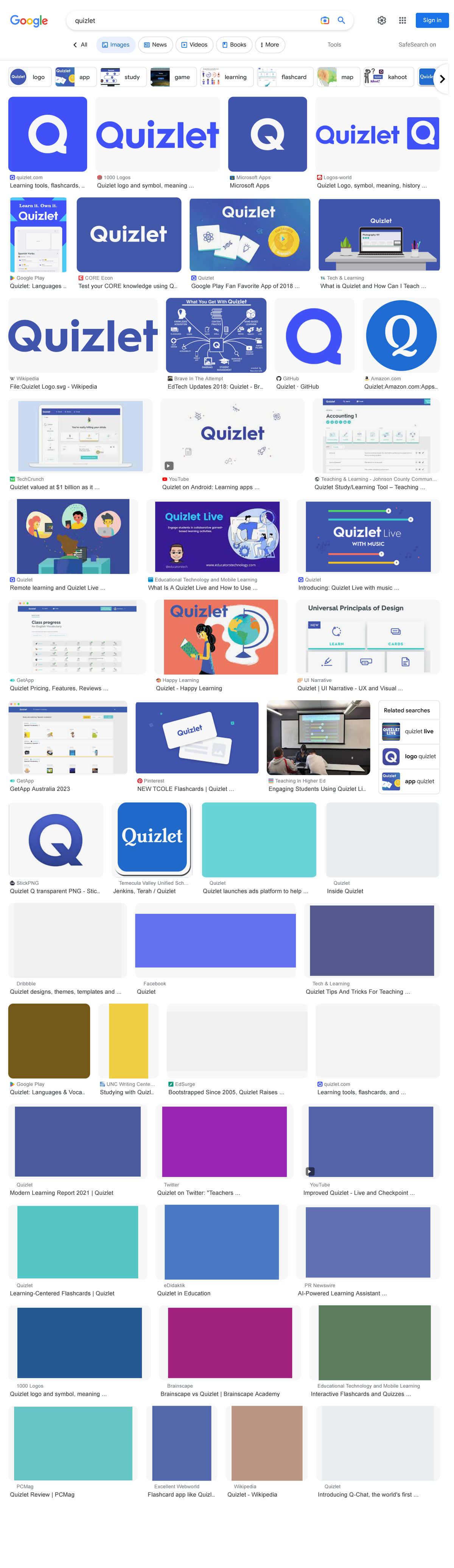 Quizlet - Google Search - All Images News Videos Books More Tools logo ...