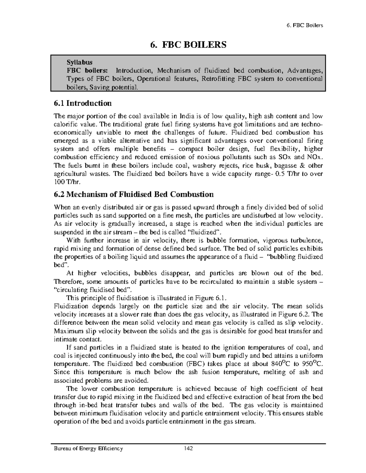 2.6 FBC - FDGW - 6. FBC BOILERS Syllabus FBC boilers: Introduction ...