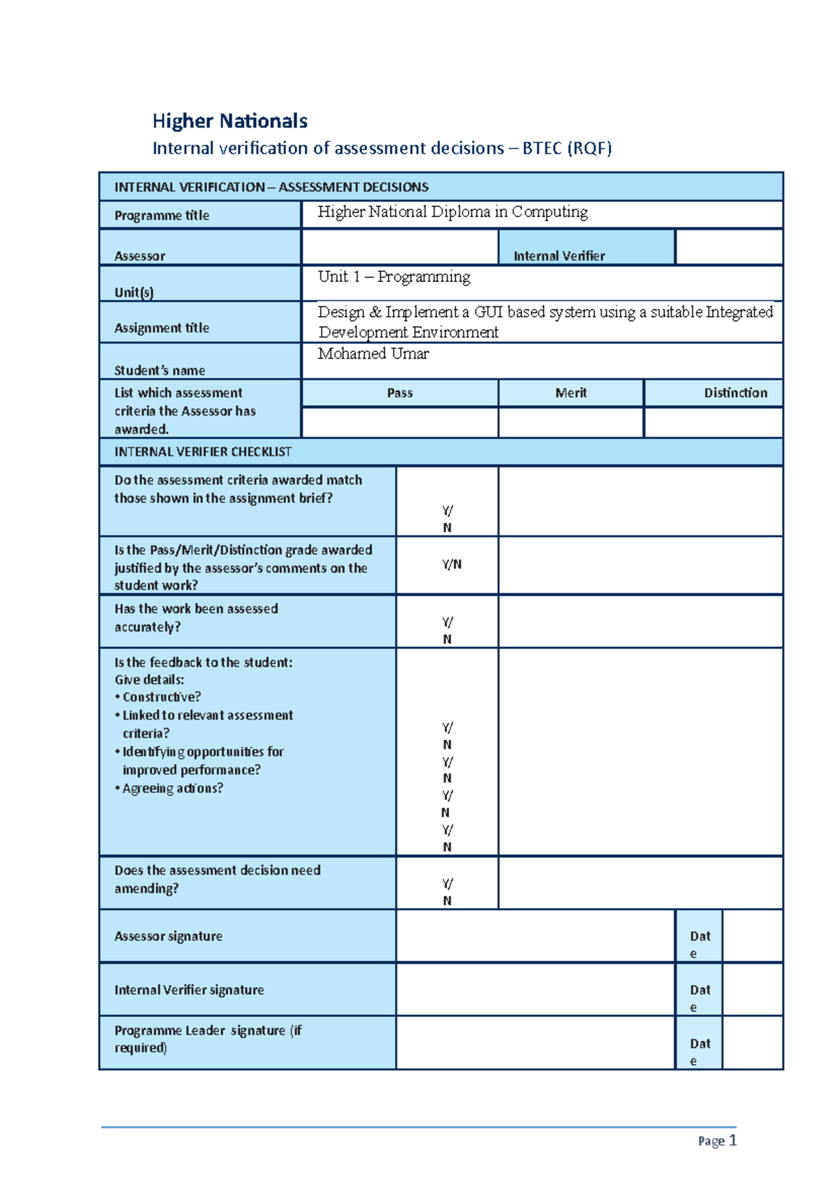 13-1528364716310-Unit-01 Programming Assignment-Holistic - Higher ...
