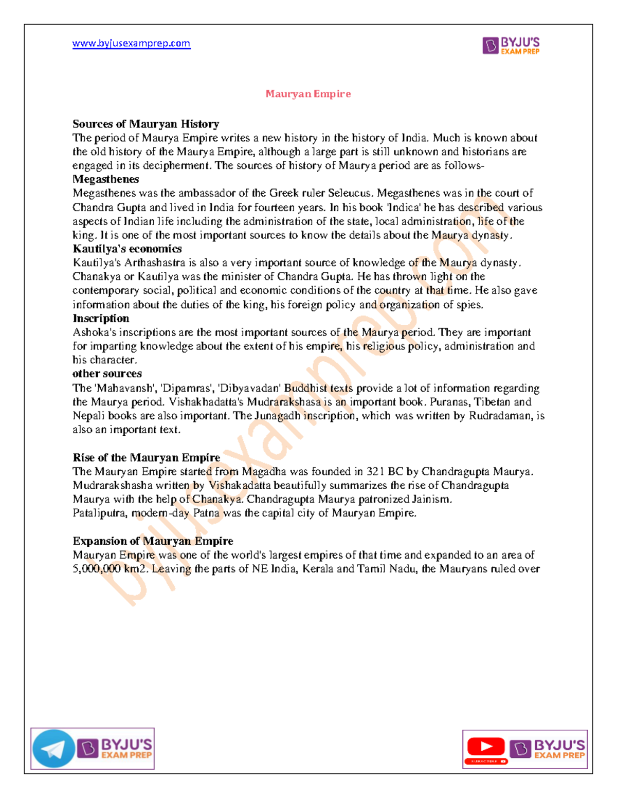 Maurya english 82 - Mauryan Empire Sources of Mauryan History The ...