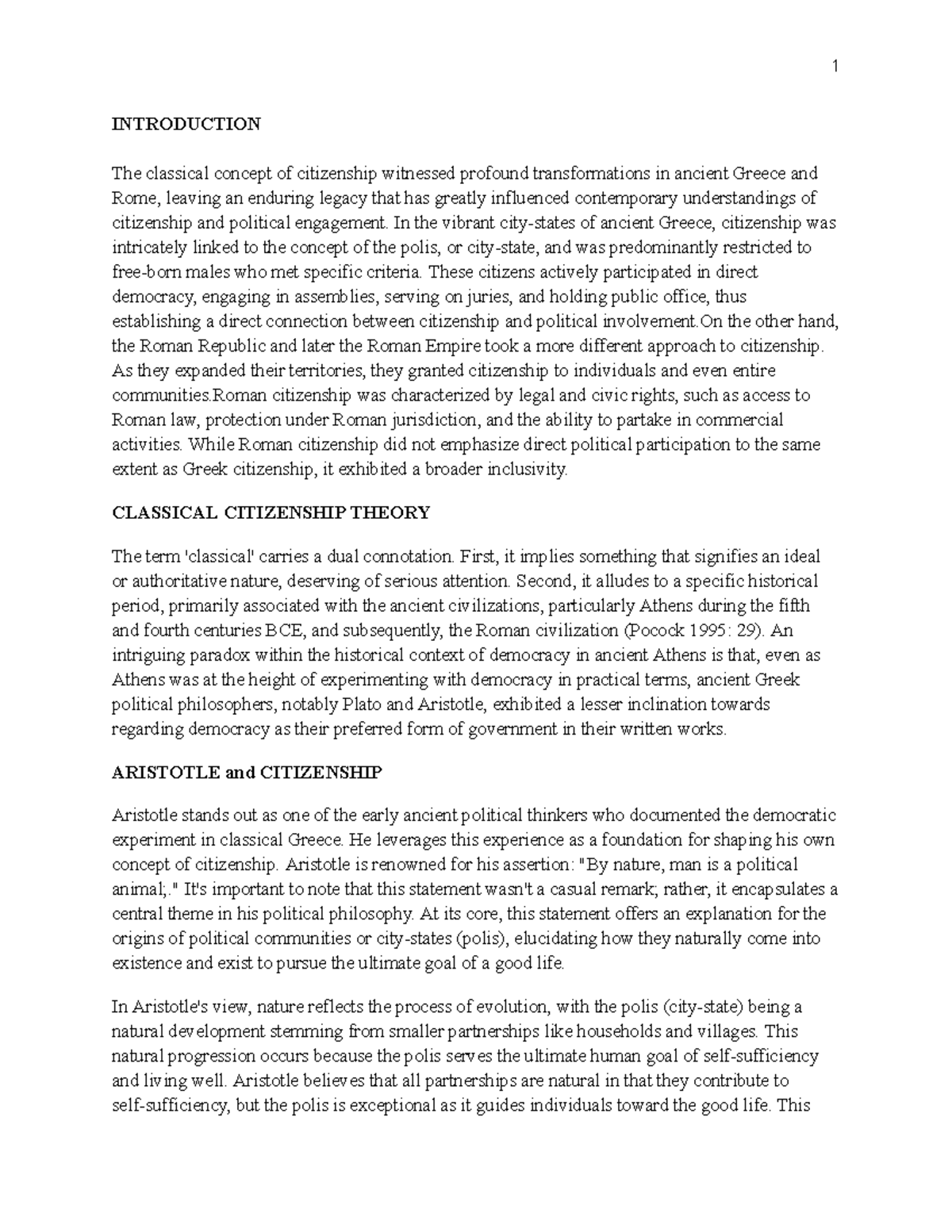 21527127,Vth SEM - INTRODUCTION The classical concept of citizenship ...